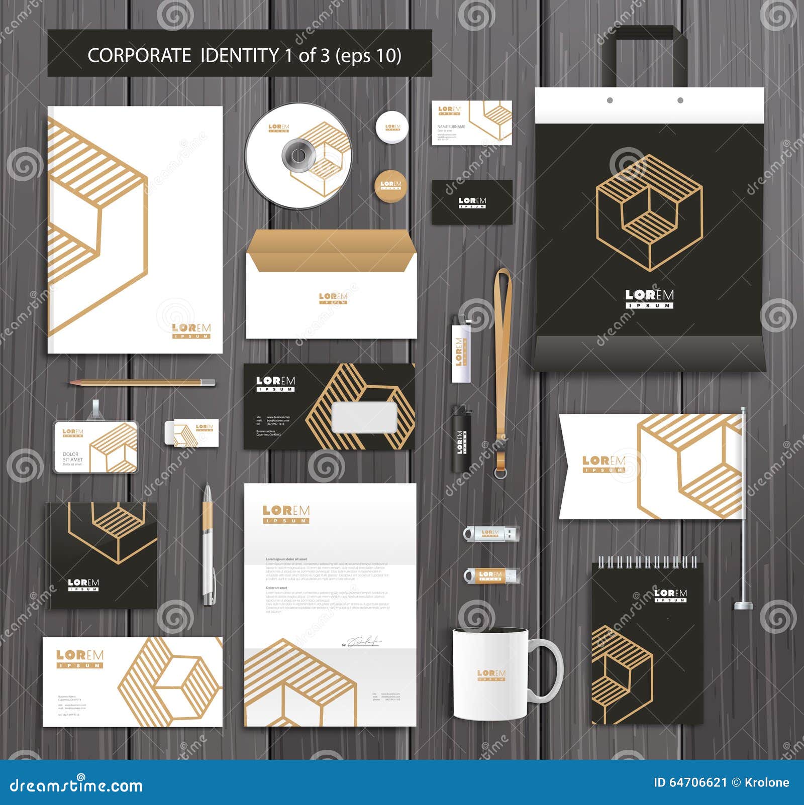 Vector Artistic Corporate Identity Template with Stock Vector ...