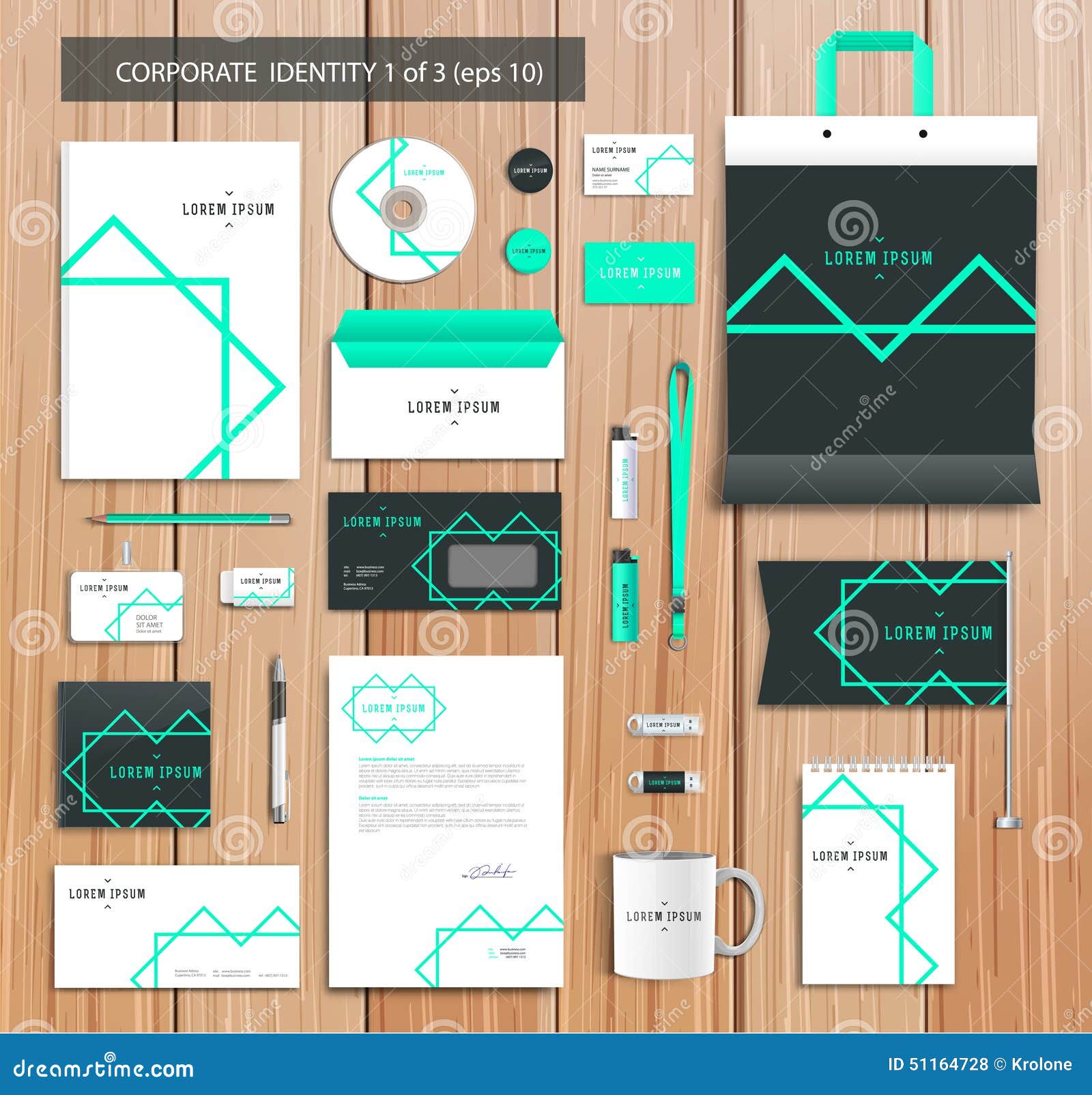 Vector Artistic Corporate Identity Template with Stock Vector ...