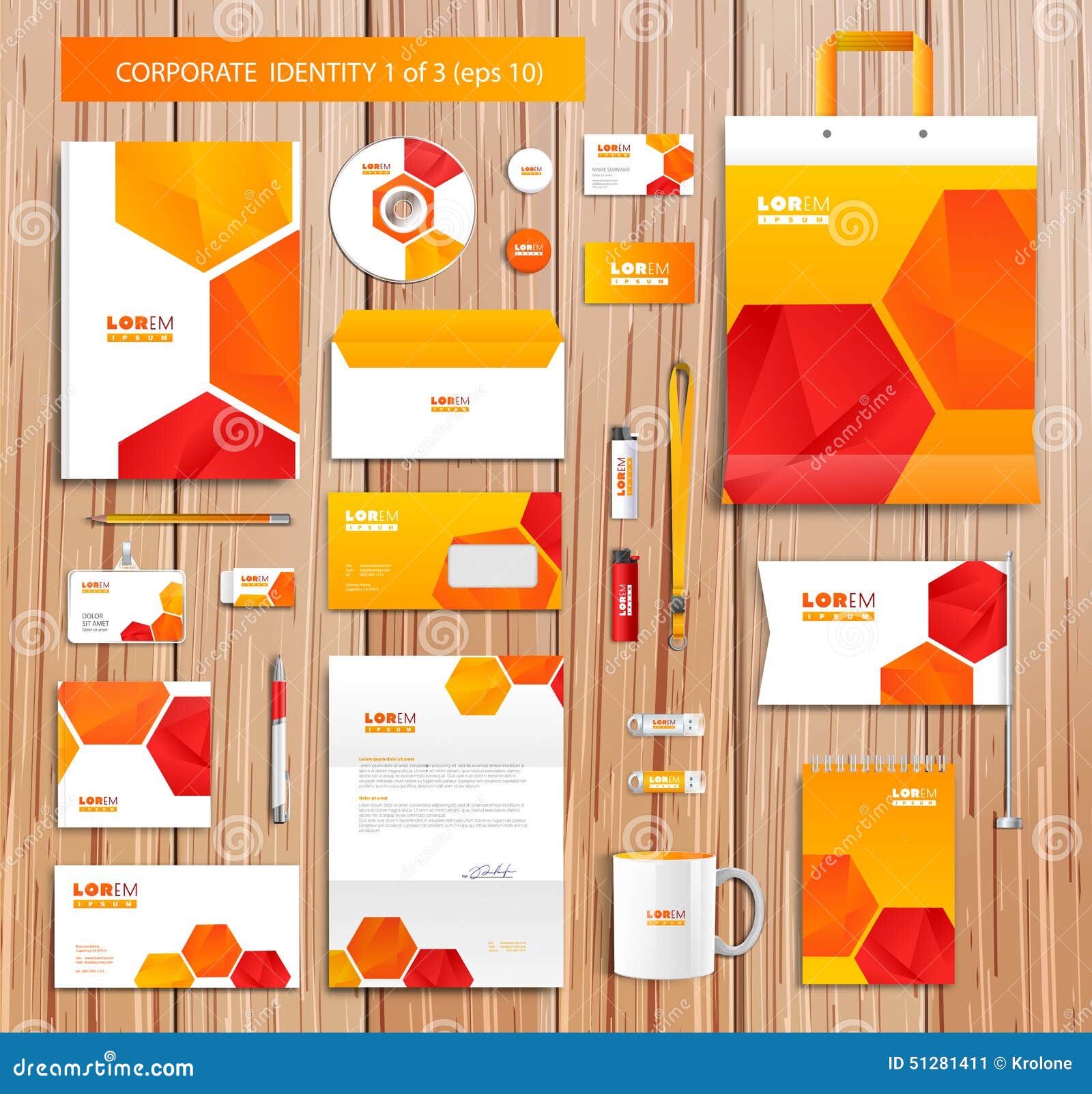 Vector Artistic Corporate Identity Template with Stock Vector ...