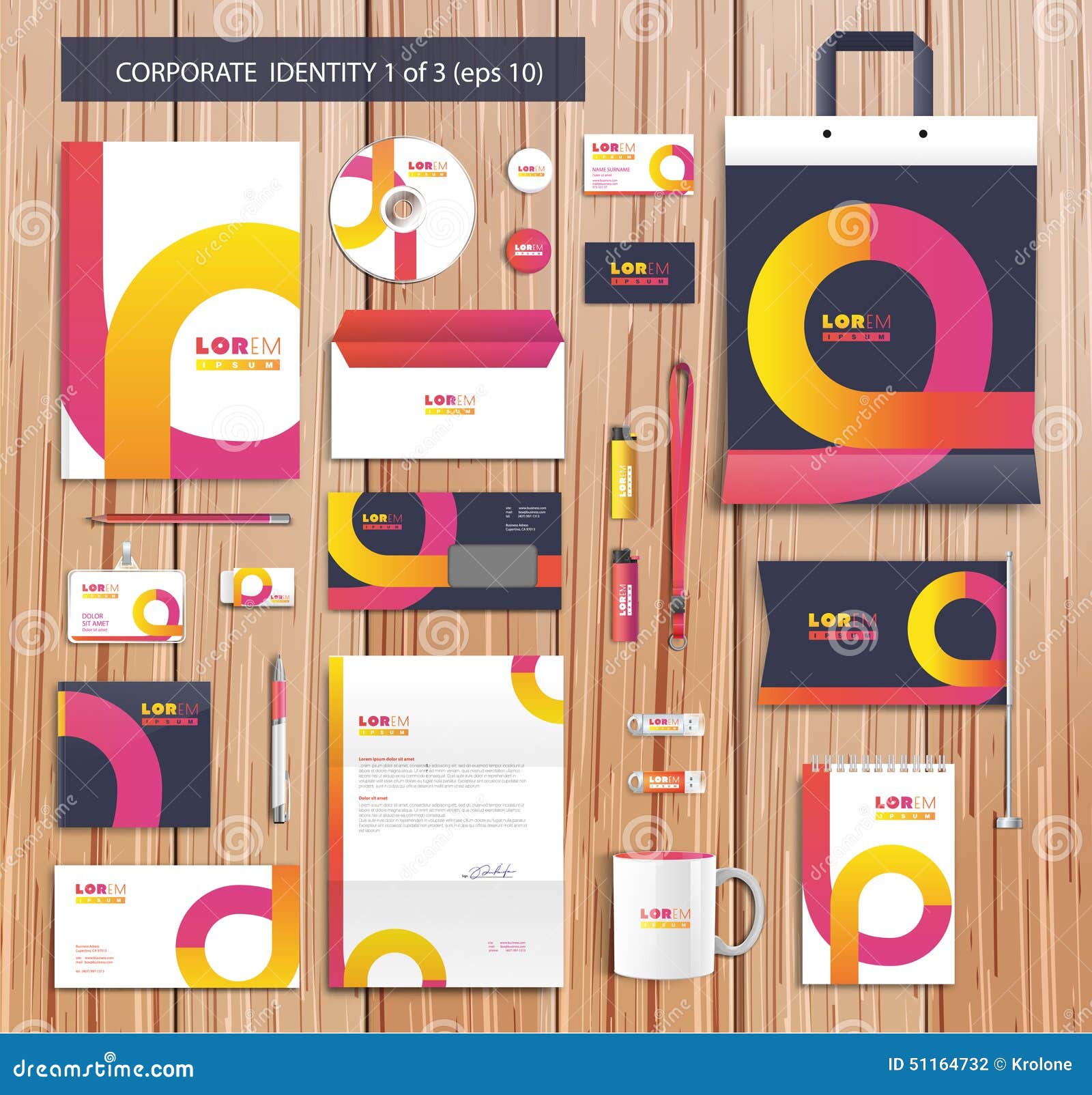 Vector Artistic Corporate Identity Template with Stock Vector ...