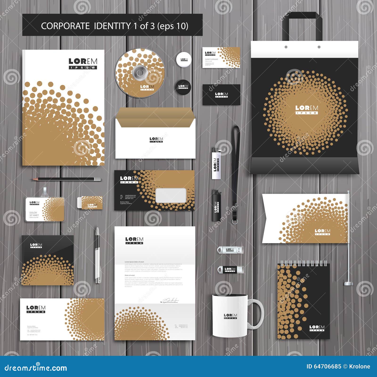 Vector Artistic Corporate Identity Template with Stock Vector ...