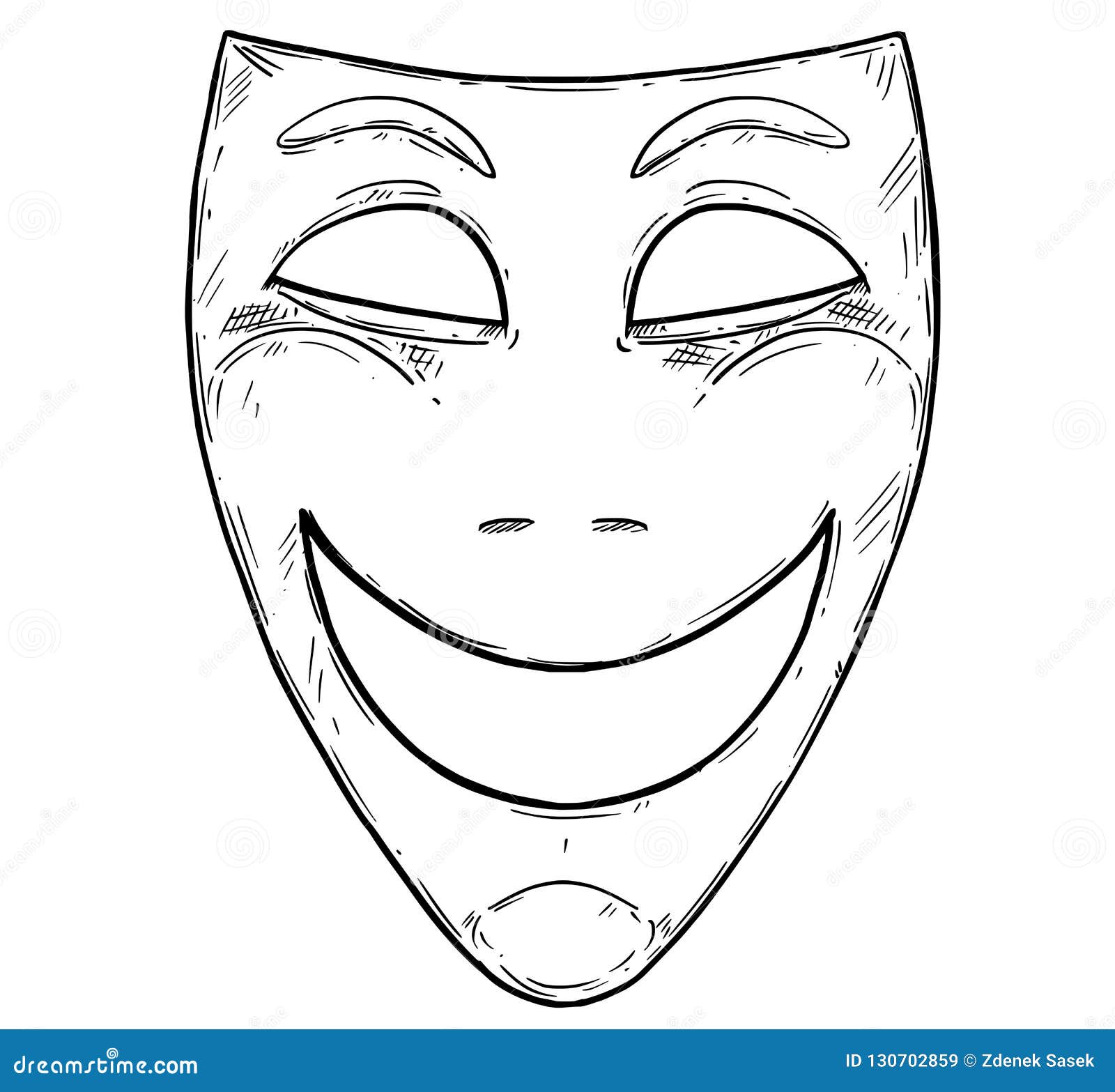Vector Artistic Drawing Illustration of Happy Smiling Comedy Mask Stock ...
