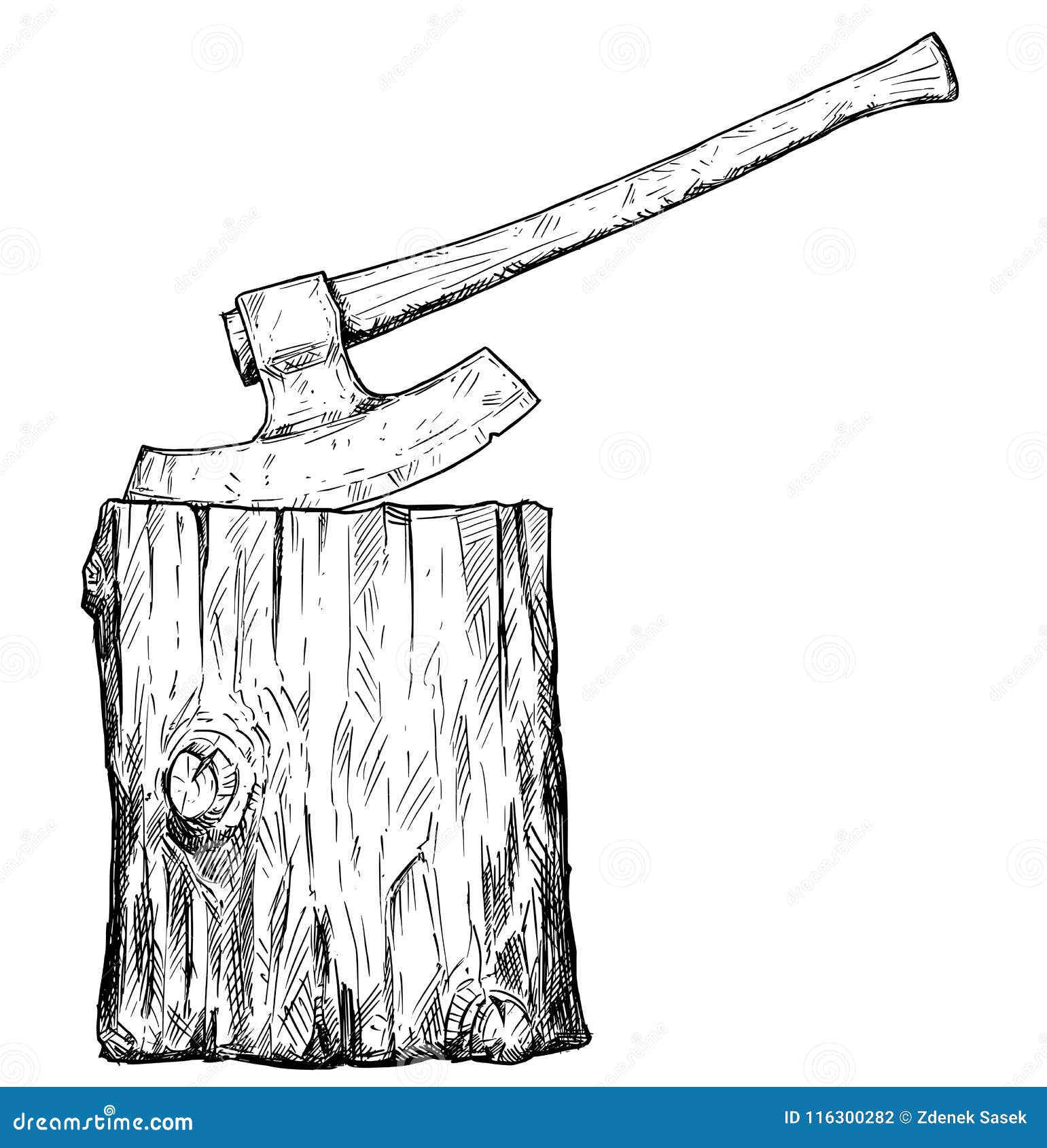 Vector Artistic Drawing Illustration of Medieval Executioner Axe or Ax ...