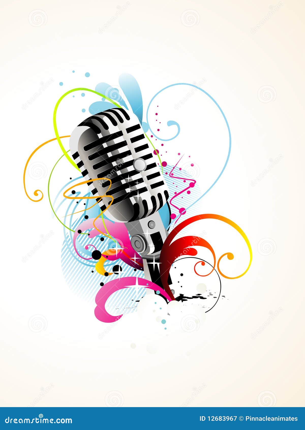 Vector Artistic Mic Background Stock Vector - Illustration of abstract ...