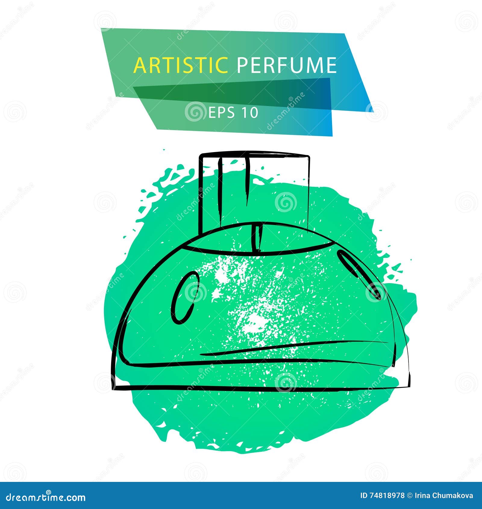 Vector Artistic Perfume Sketch Isolated on White Background. Stock ...