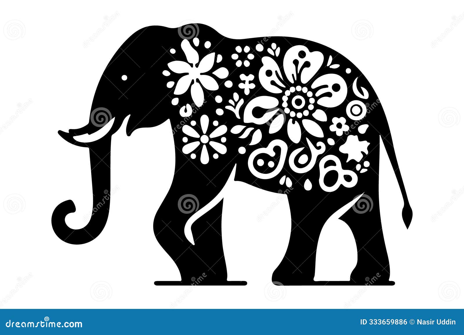 Basic Black Elephant Silhouette Vector Artwork | CartoonDealer.com ...