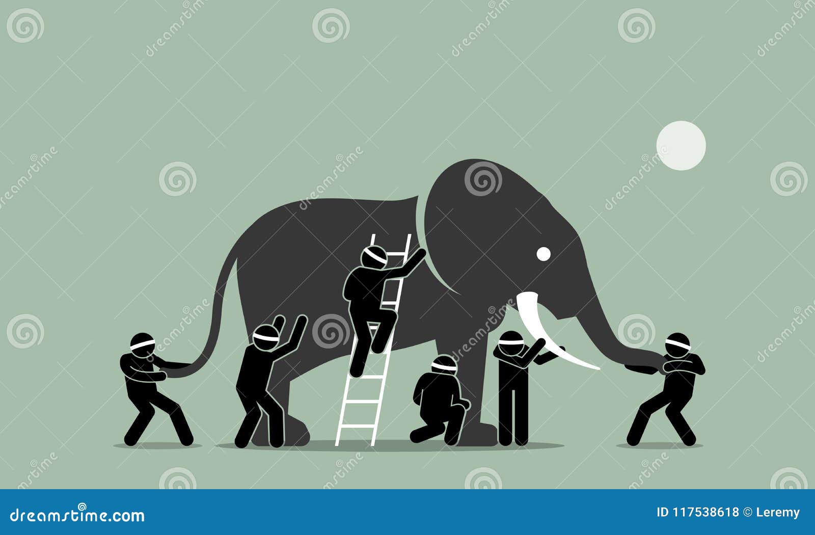 Blind Men Touching an Elephant. Stock Vector - Illustration of ...