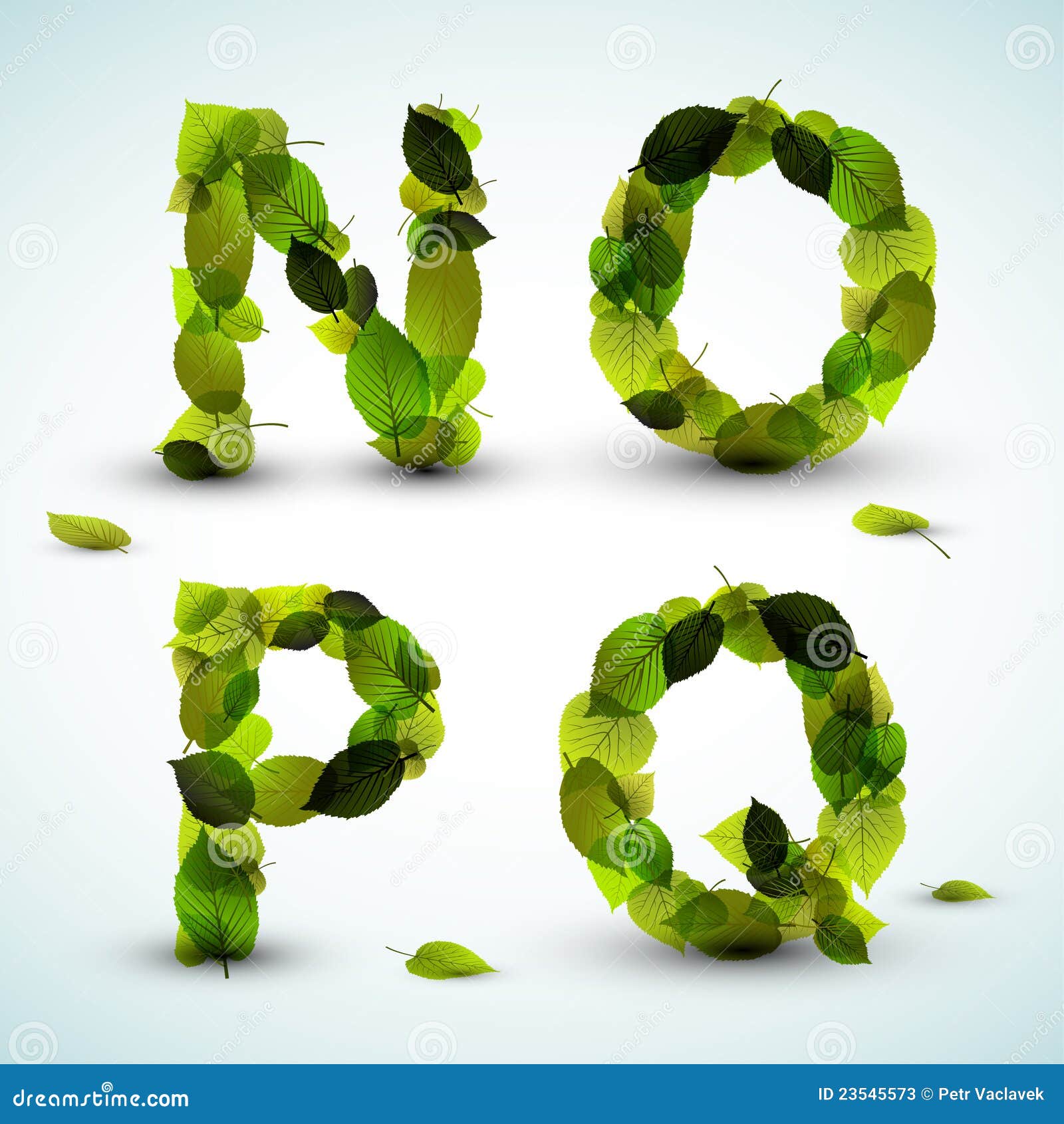 Vector As Letras Do Alfabeto Feitas Das Folhas Ilustração do Vetor ...