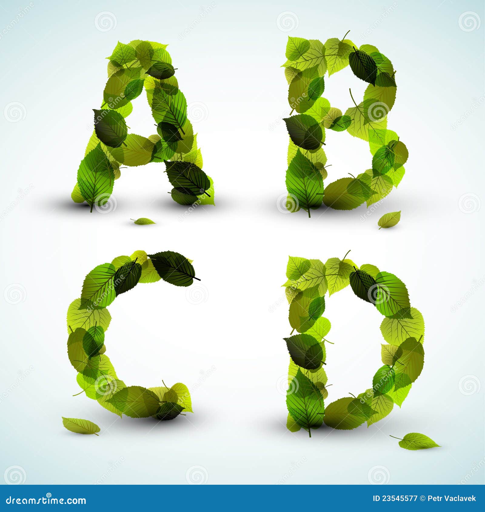 Vector As Letras Do Alfabeto Feitas Das Folhas Ilustração do Vetor ...