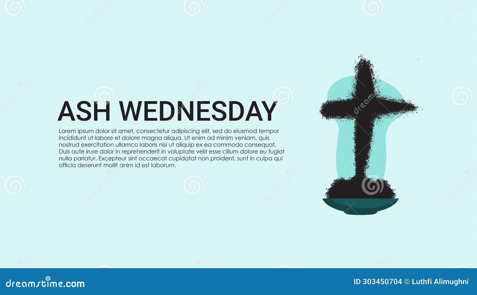 Vector Ash Wednesday Banner Template Stock Vector - Illustration of ...