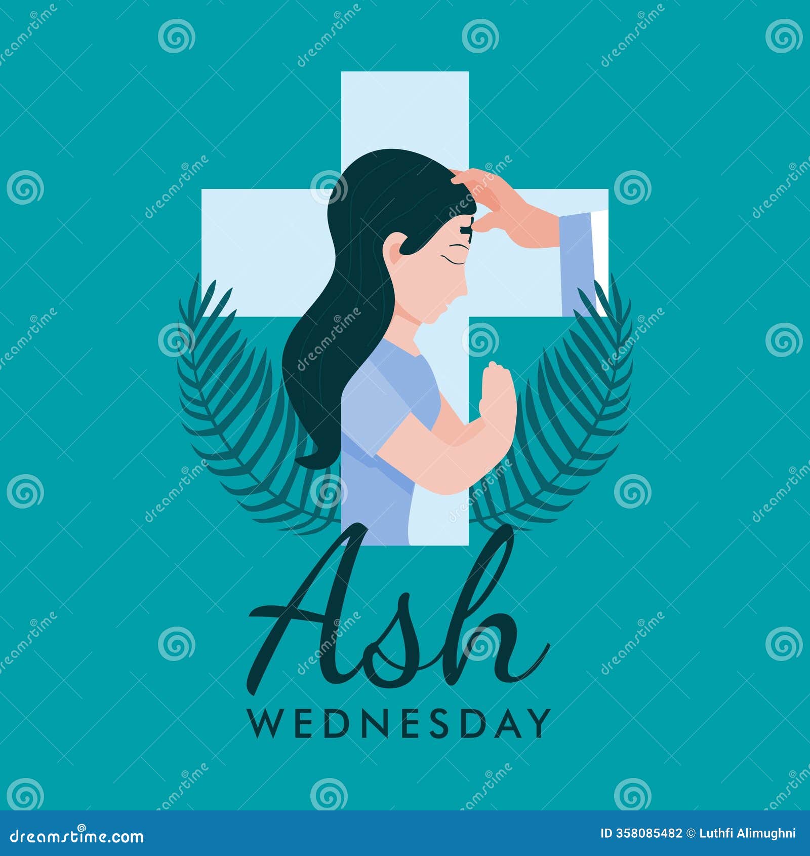 Vector Ash Wednesday Banner Template Stock Illustration - Illustration ...