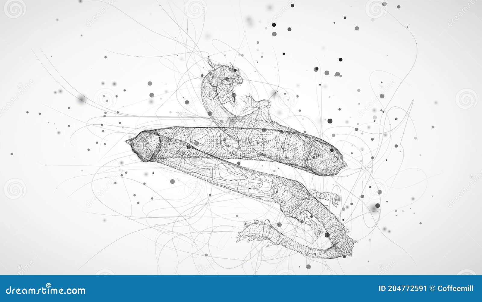 Vector Asian Dragon Kite on White Background in Dots and Splines Style ...