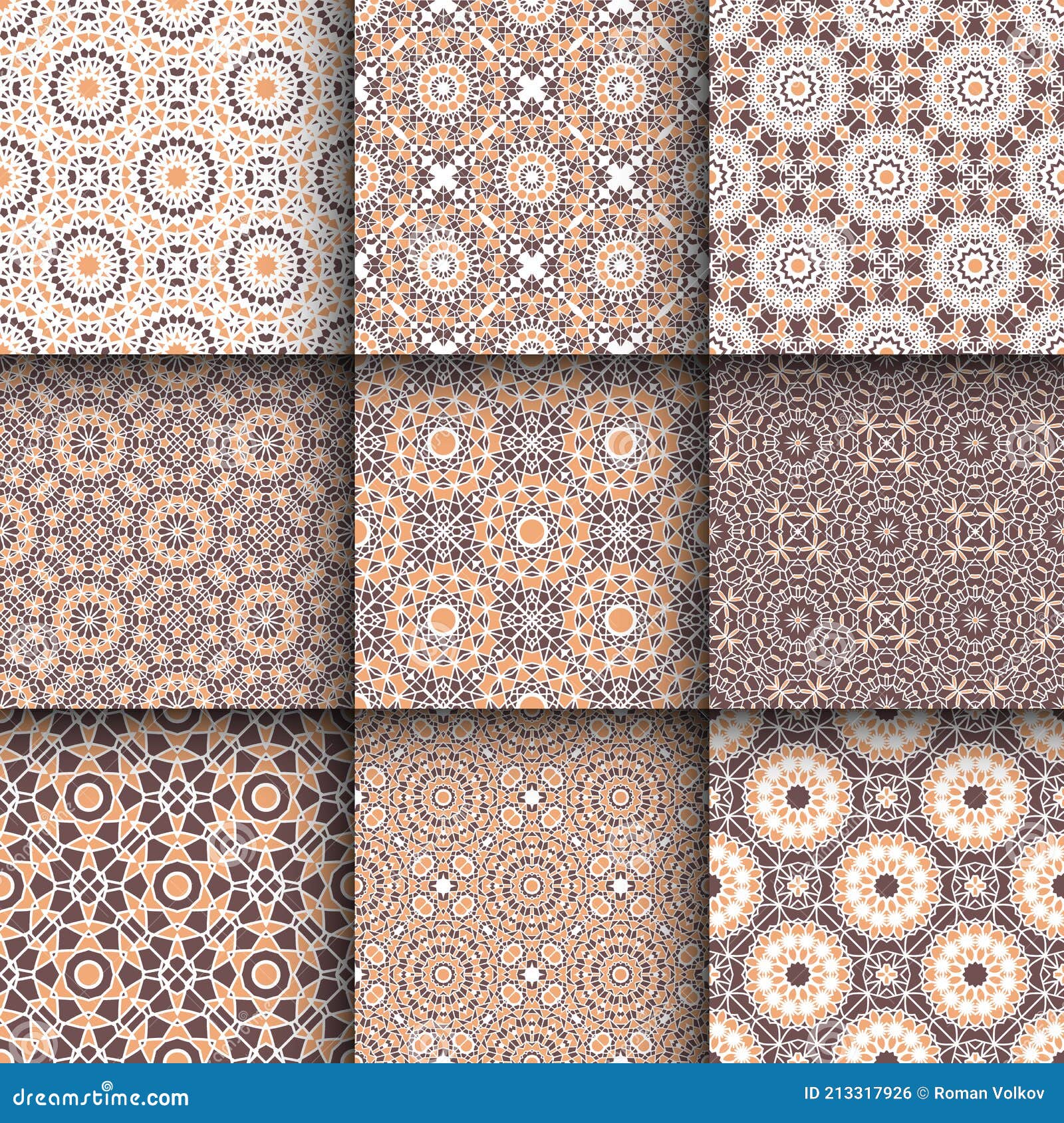 Vector Asian Geometric Patterns Set Stock Vector - Illustration of ...