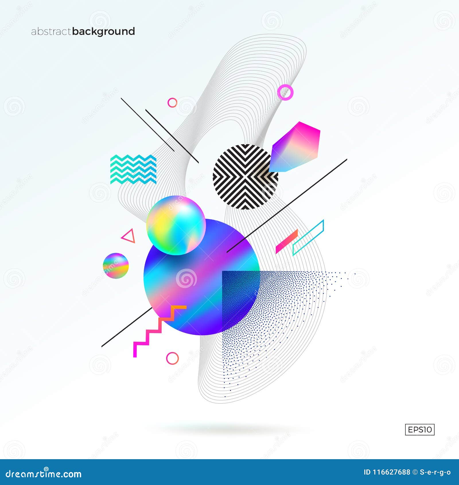 Astract Design with Different Geometric, 3d, Linear and Stipple Shapes ...