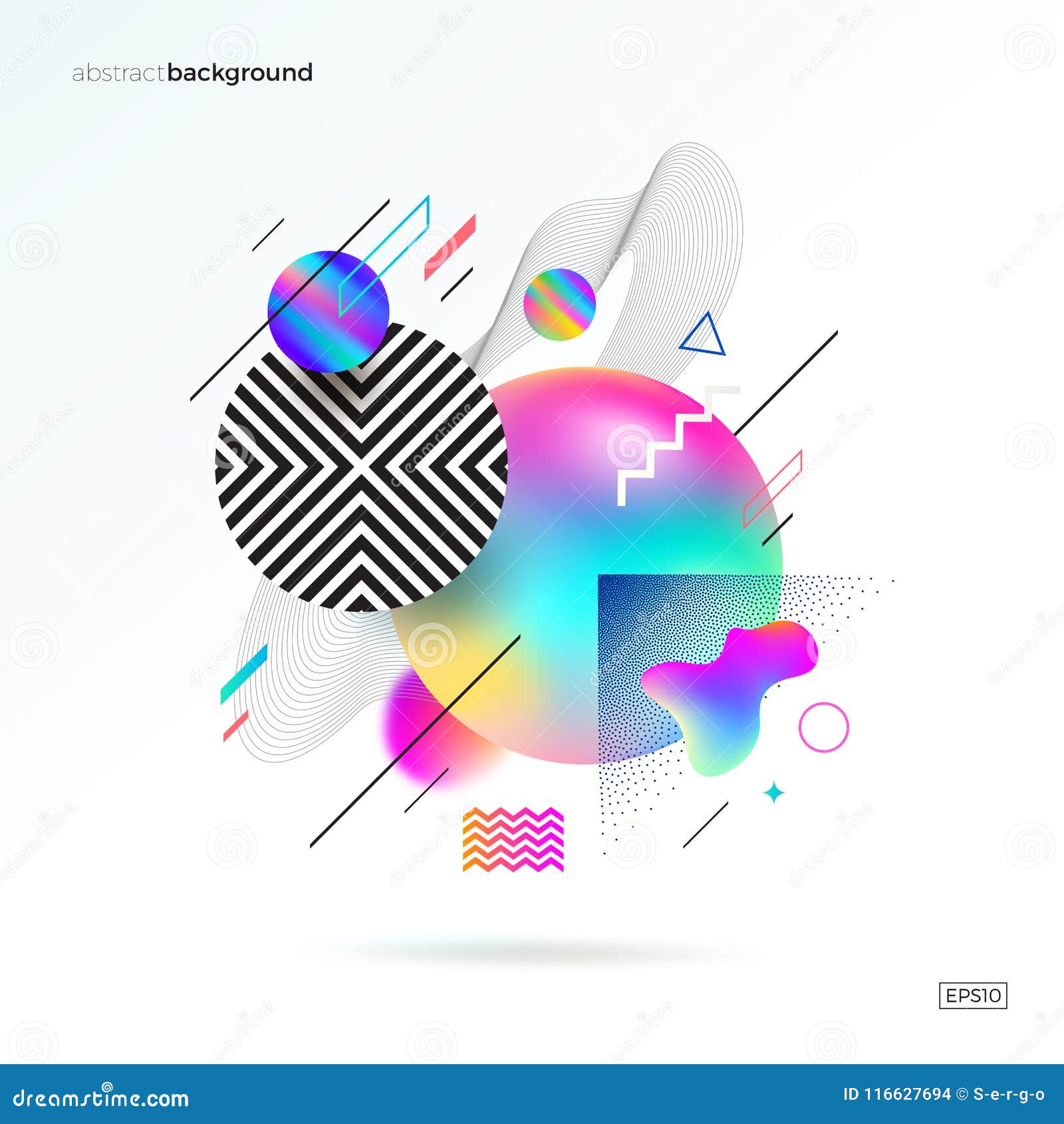 Astract Design with Different Geometric, Fluid, Linear and Stipple ...