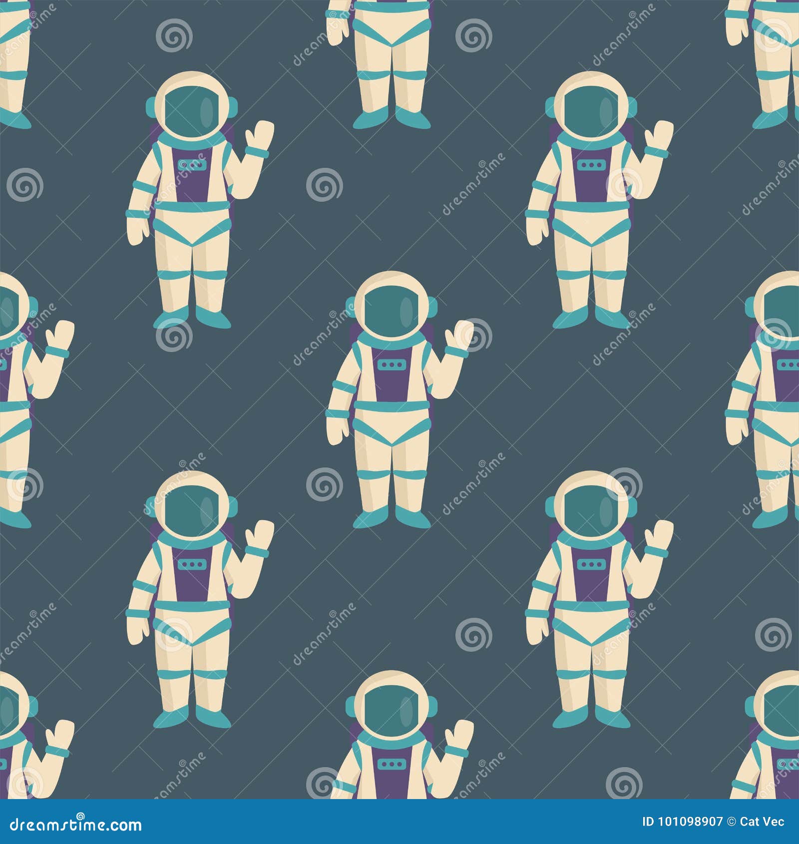 Vector Astronauts in Space Seamless Pattern Character and Having Fun ...