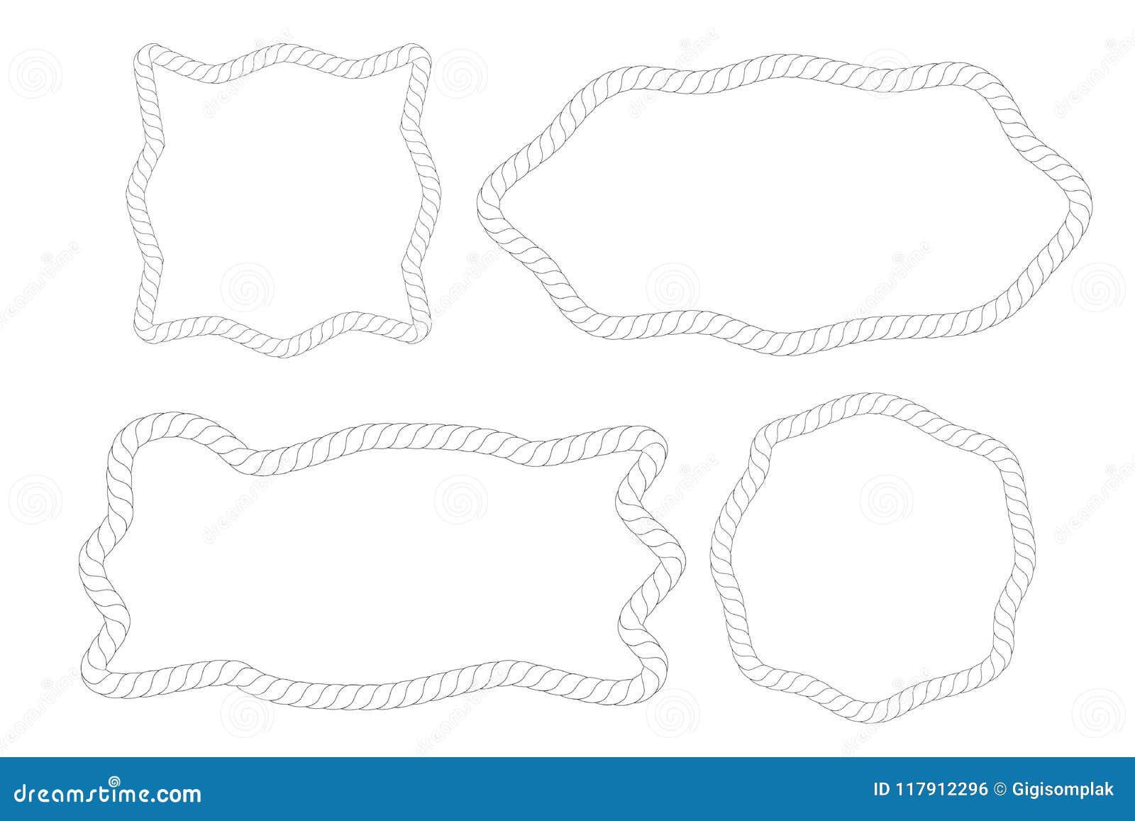 Asymmetric Shape, Frame from White Rope for Your Element Design at ...