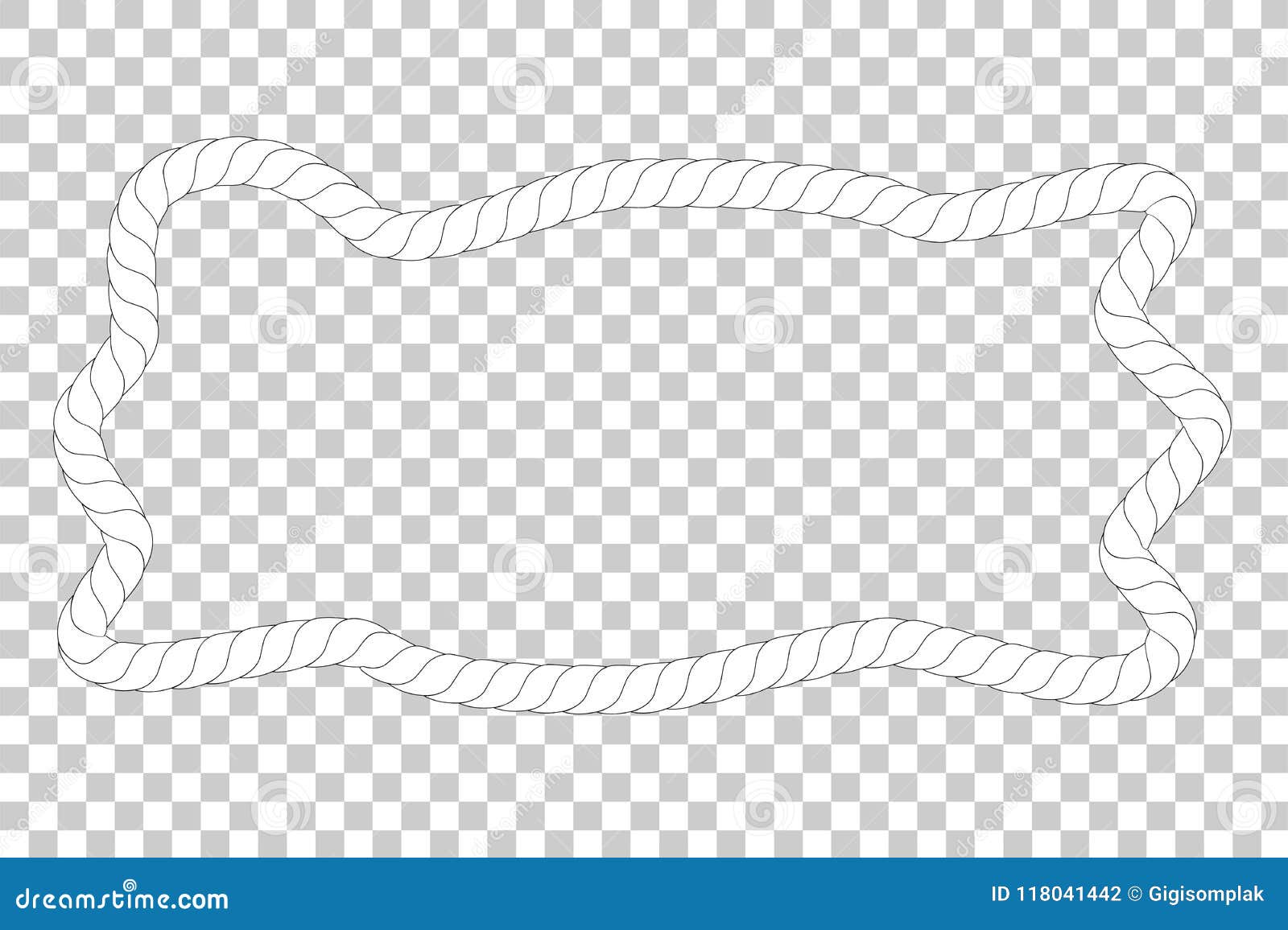 Asymmetric Rectangle Shape, Frame from White Rope for Your Element ...