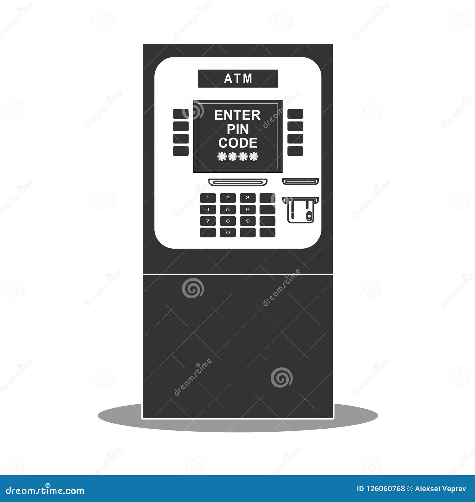 Vector ATM Bank Cash Machine Stock Vector - Illustration of account ...