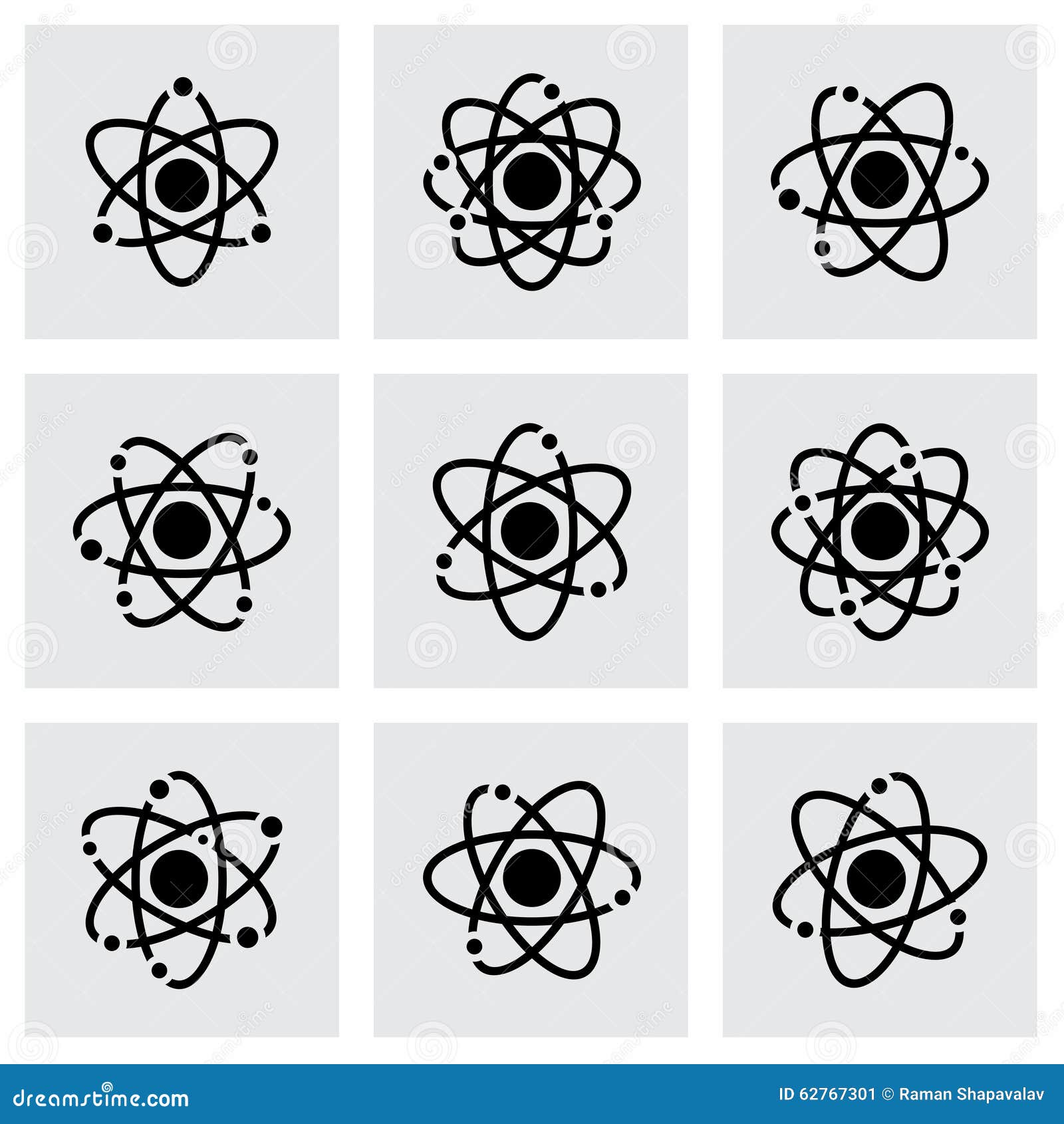Vector Atom icon set stock vector. Illustration of concept - 62767301