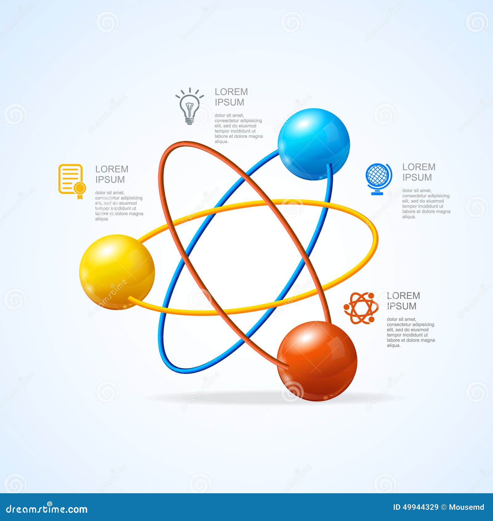 Vector atom infografic stock vector. Illustration of info - 49944329