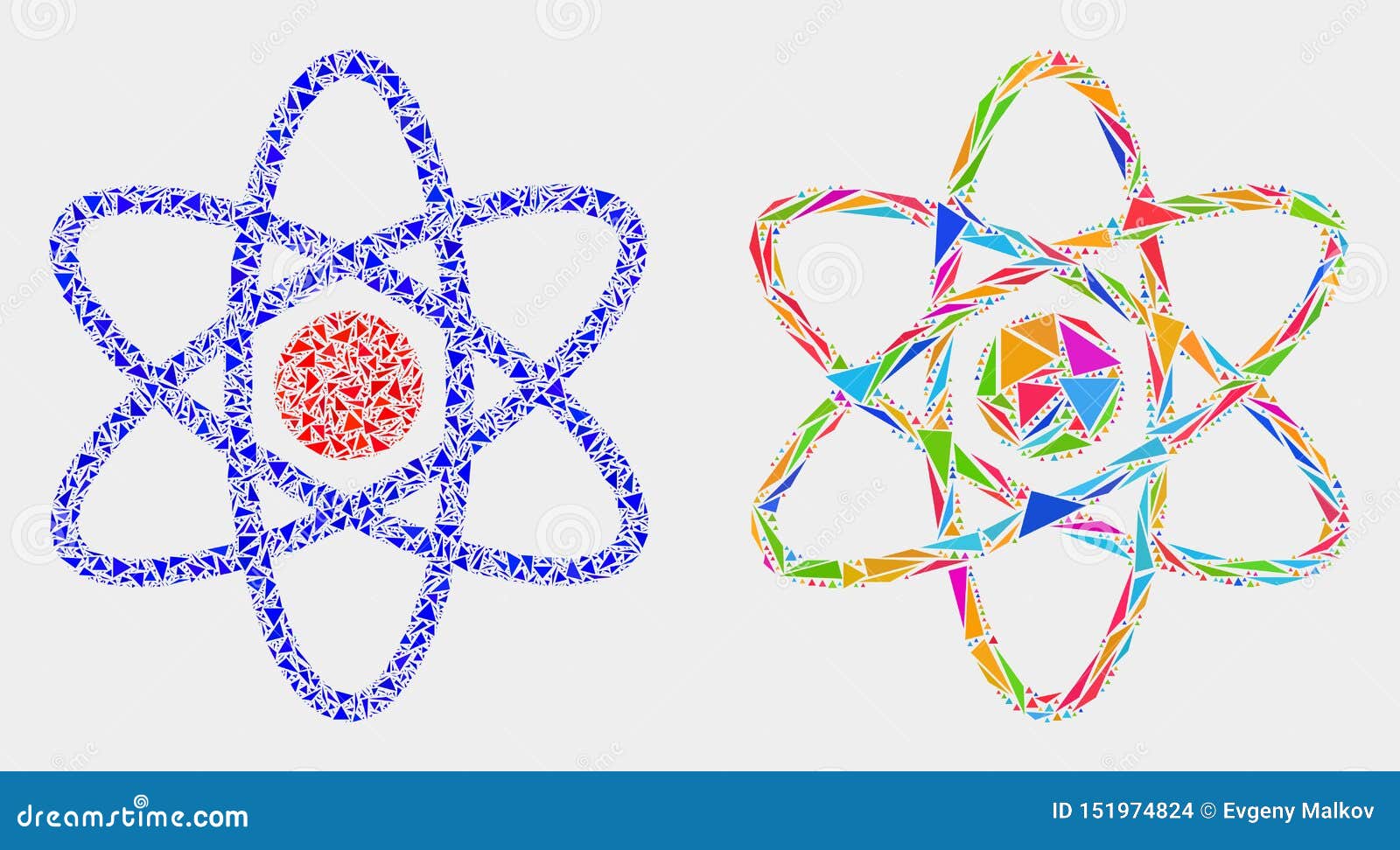 Vector Atom Model Mosaic Icon of Triangle Elements Stock Vector ...