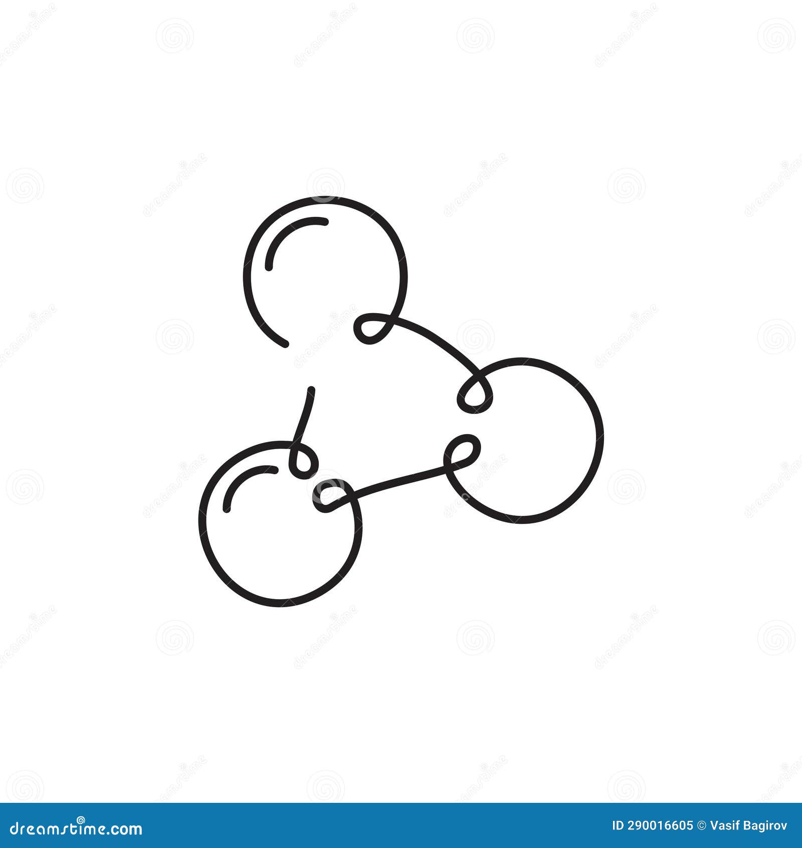 Vector Atom Molecule One Line. Chemistry Symbol Stock Illustration ...