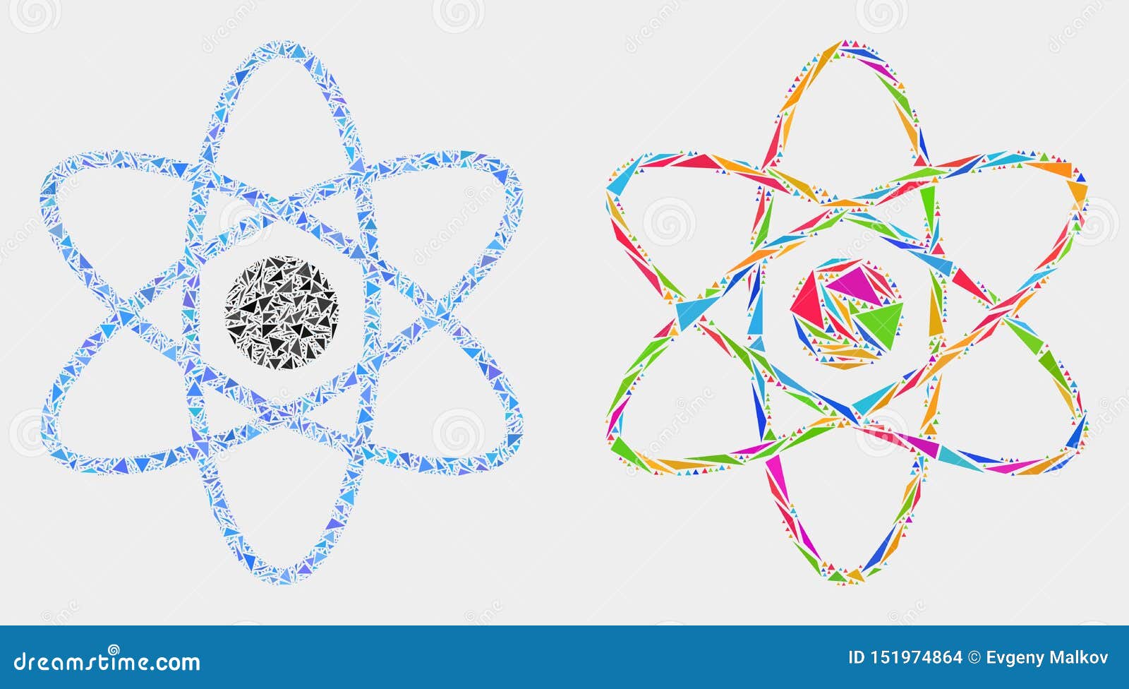 Vector Atom Mosaic Icon of Triangle Elements Stock Vector ...