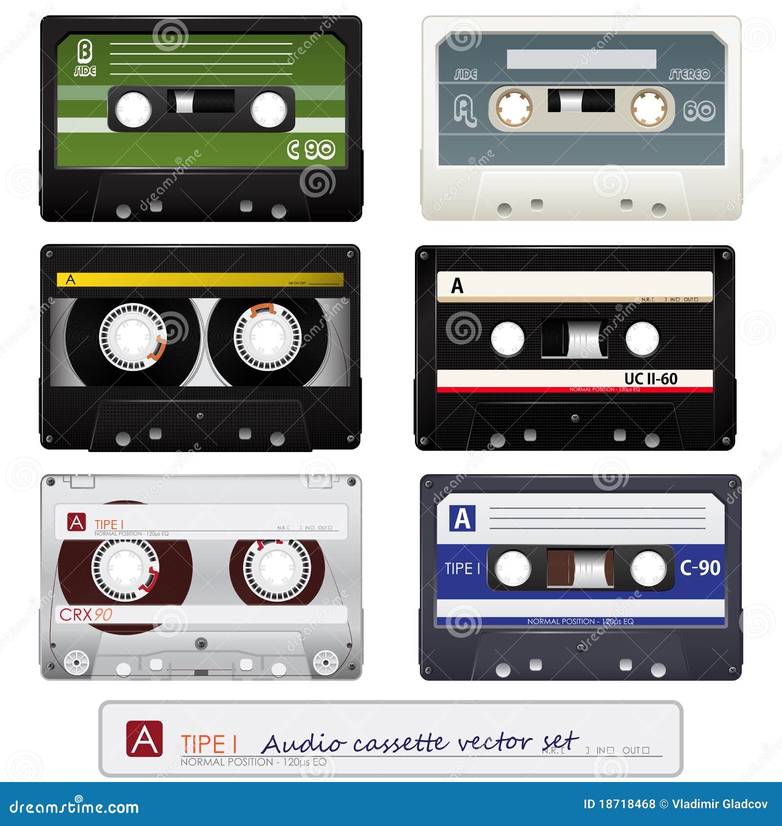 Vector audio cassettes stock vector. Illustration of aged - 18718468