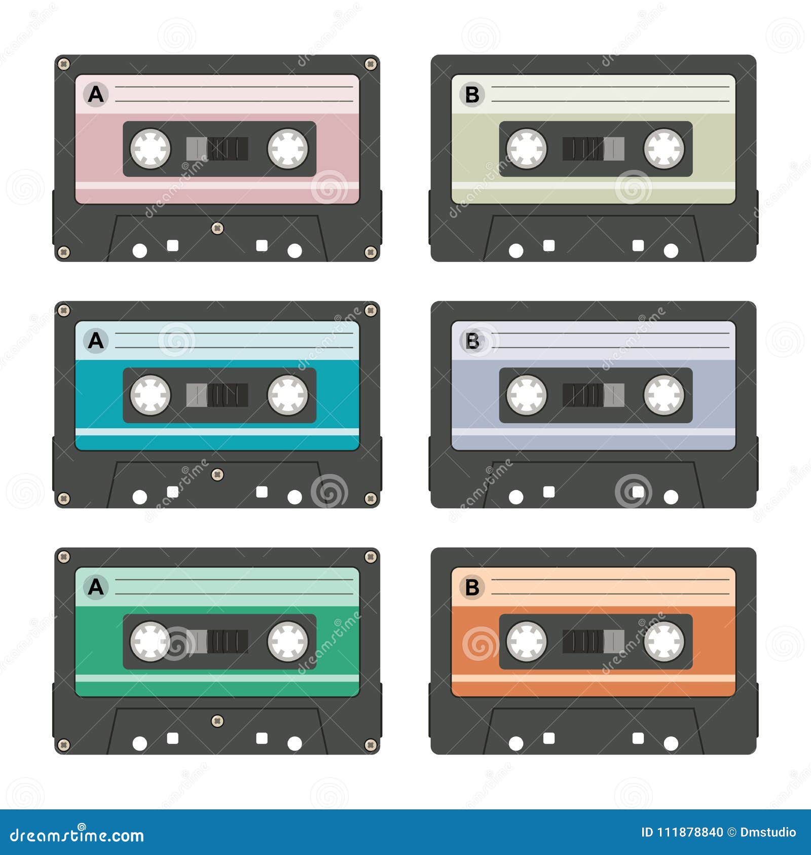 Vector Audio Cassettes Stock Vector Illustration Of Blank 111878840