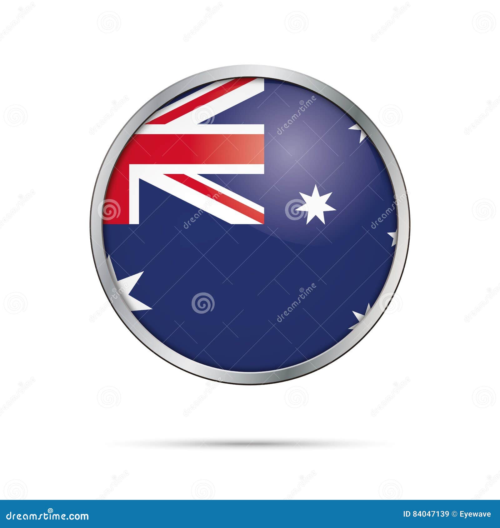 Vector Australian Flag Button. Australia Flag in Glass Button St Stock ...