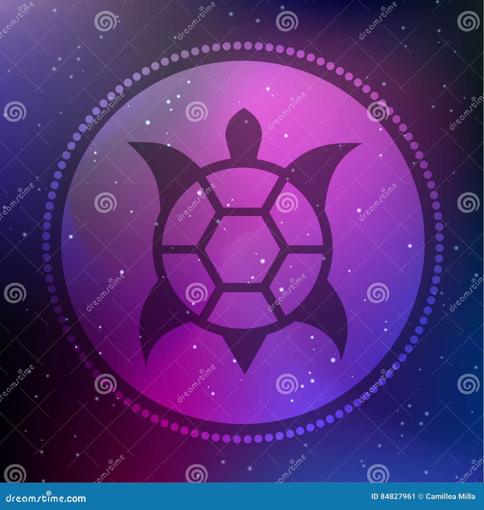 Vector Australian Style Turtle on a Cosmic Background Stock Vector ...