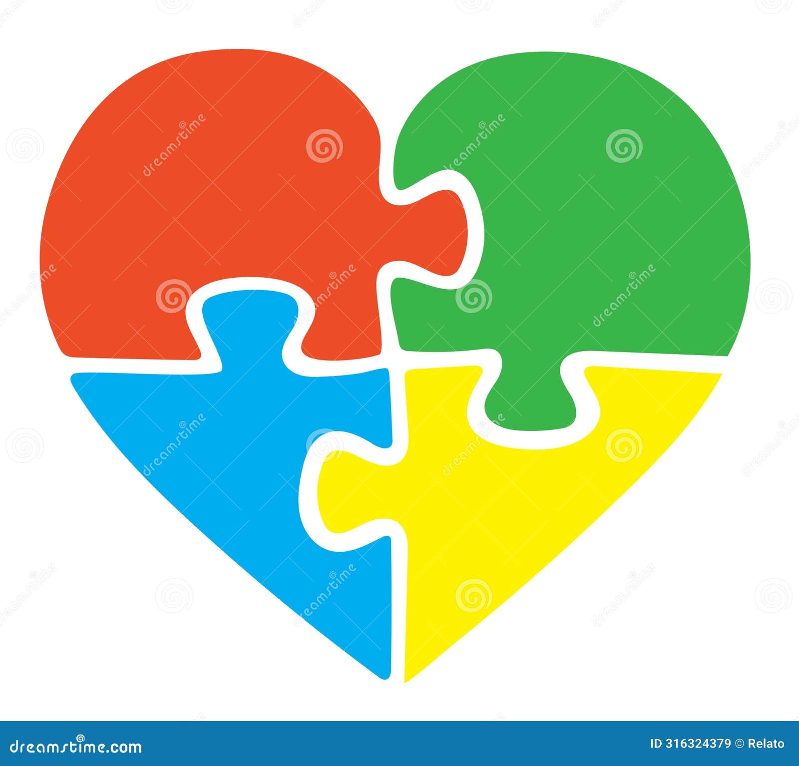 Vector Autism Awareness Heart. Stock Illustration - Illustration of ...