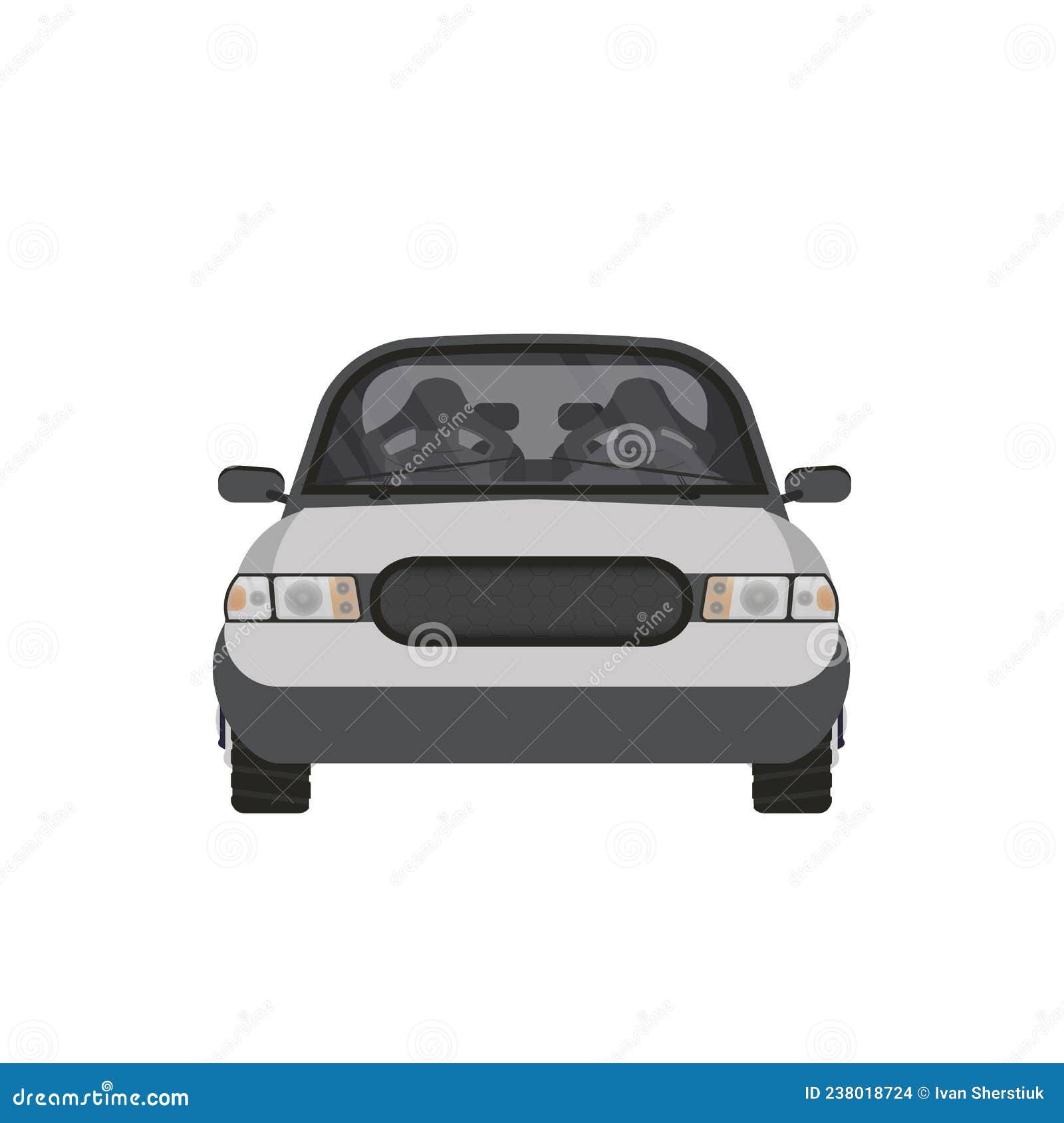 Vector Auto Front View Design. Vector Illustration Isolated on White ...