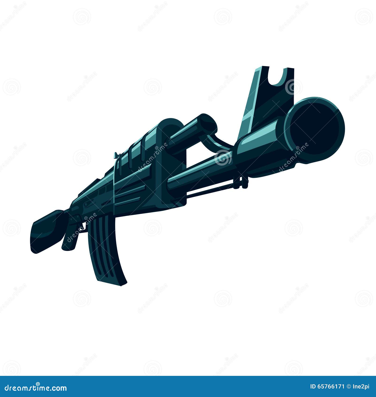 Vector automatic gun stock vector. Illustration of vectors - 65766171