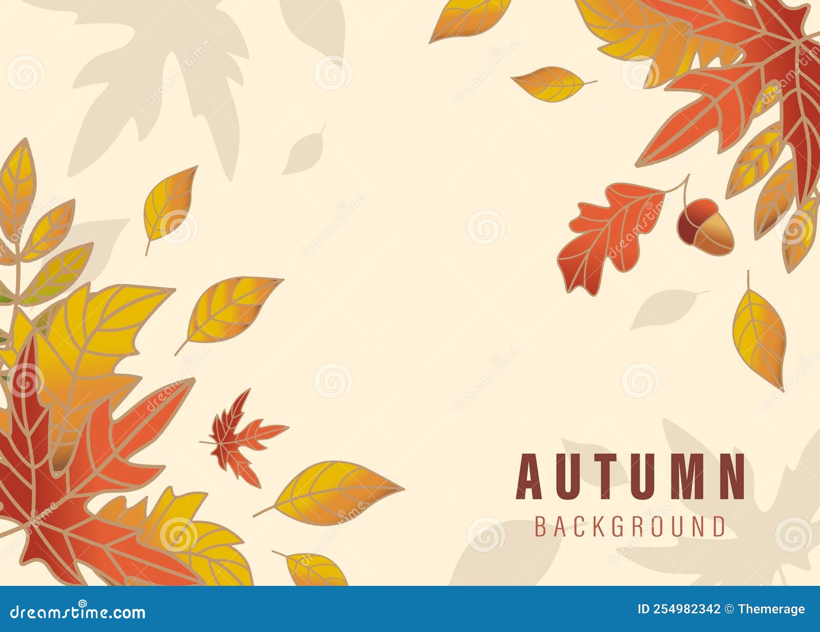 Vector Autumn Background with Leaves Arranged at the Corners Stock Vector - Illustration of ...