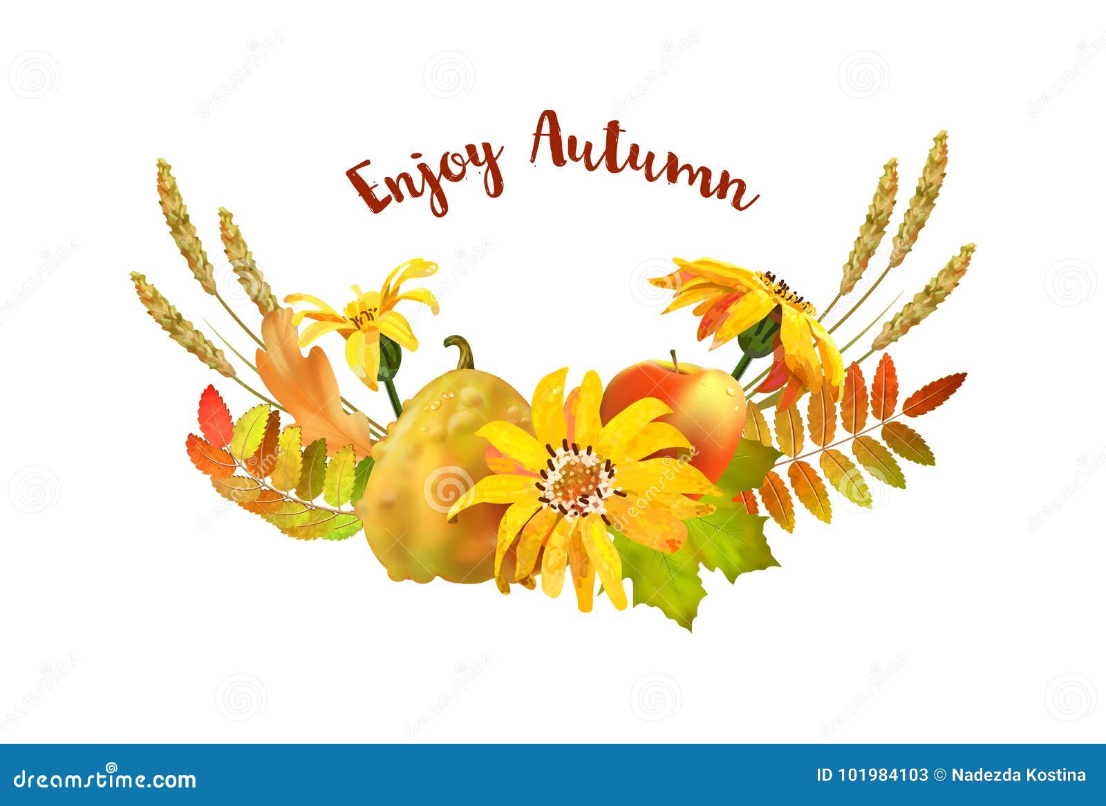 Vector Autumn Border stock vector. Illustration of greeting - 101984103