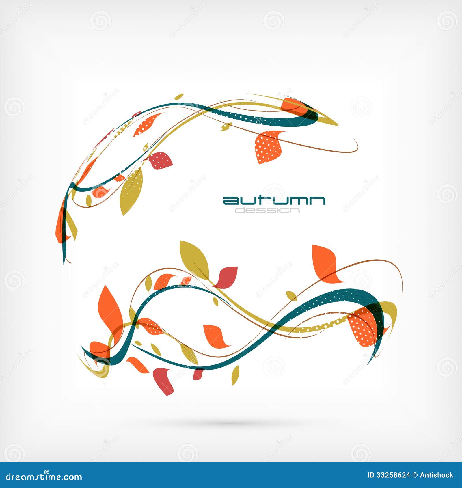 Vector Autumn Flying Leaves Design Stock Vector - Illustration of ...