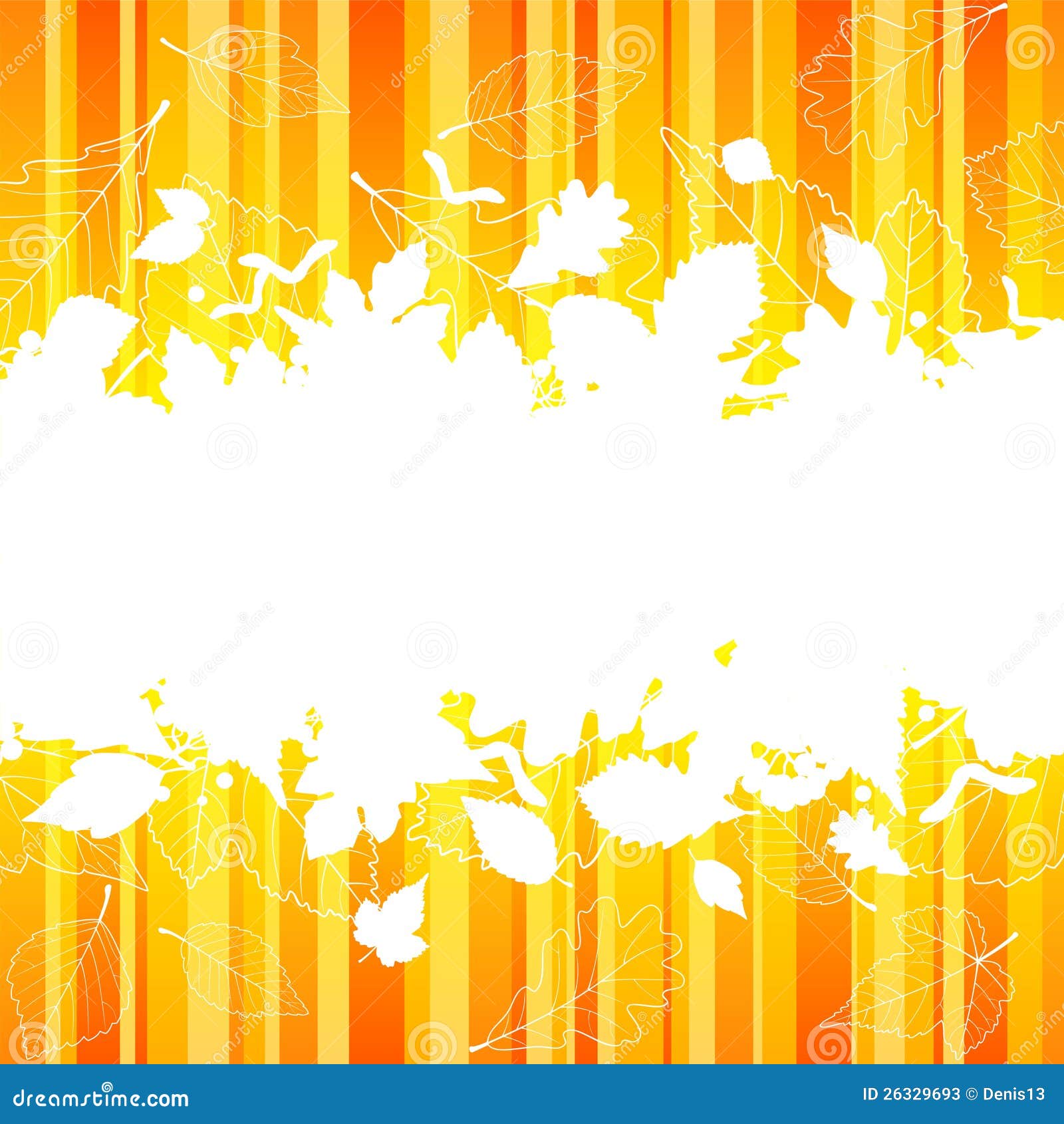 Vector Autumn Frame with Fall Leaf Silhouette Stock Vector ...