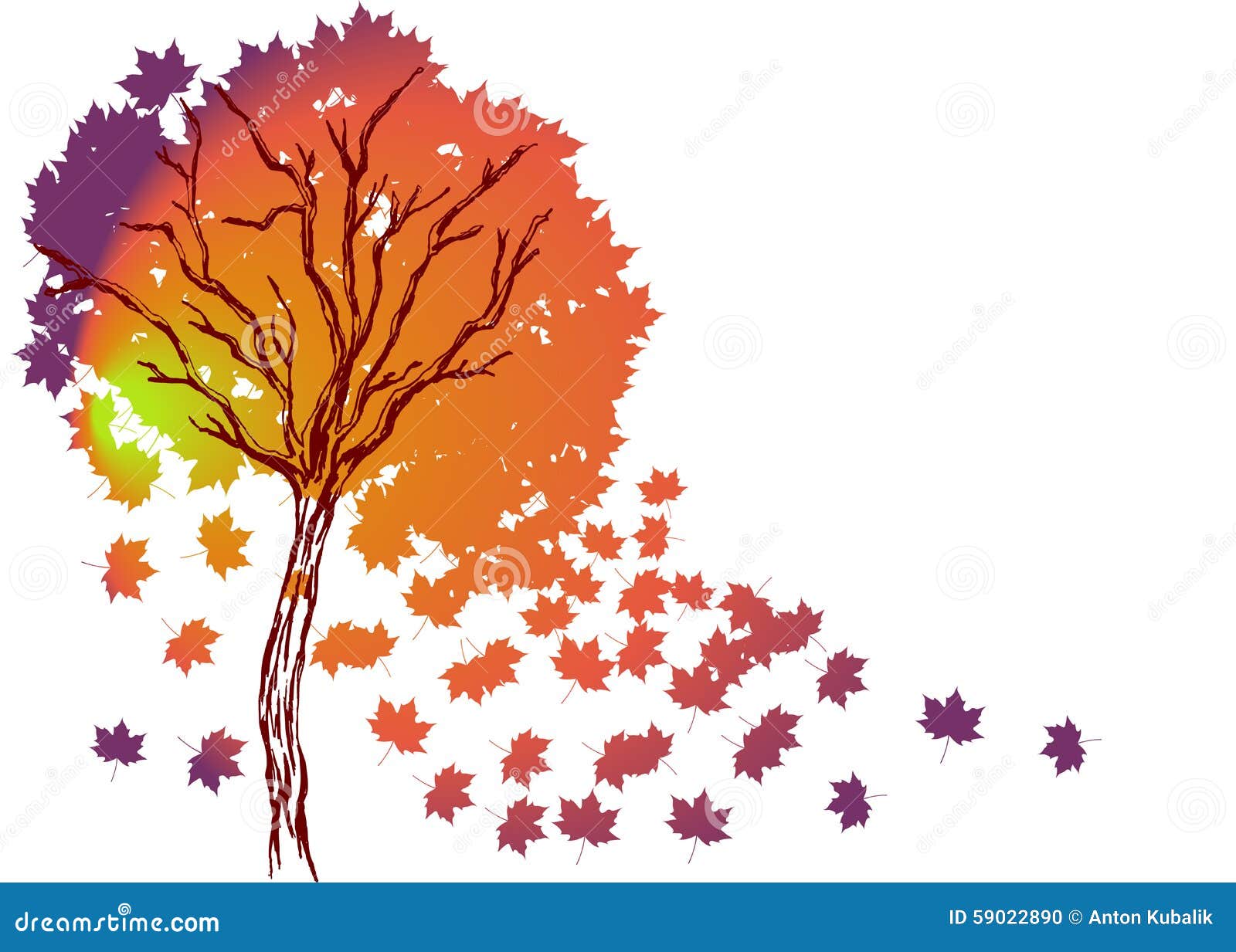 Vector autumn tree stock vector. Illustration of elegance - 59022890