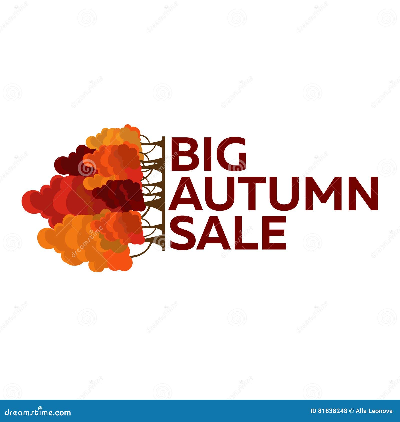 Vector Autumn Trees Logo. Big Autumn Sale Stock Illustration ...