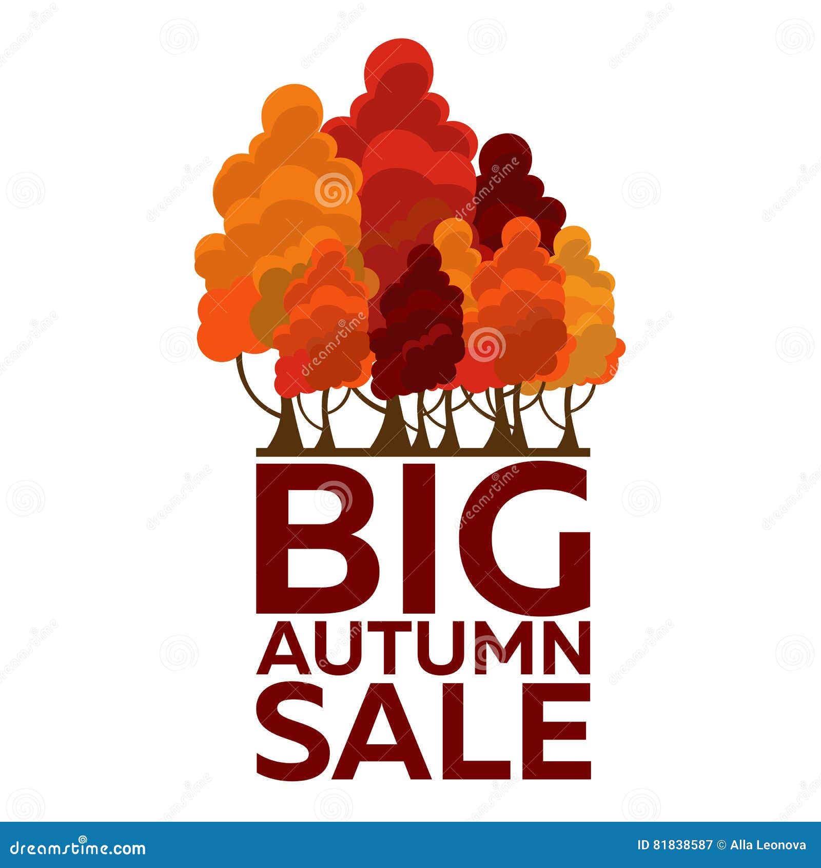 Vector Autumn Trees Logo. Big Autumn Sale Stock Illustration ...
