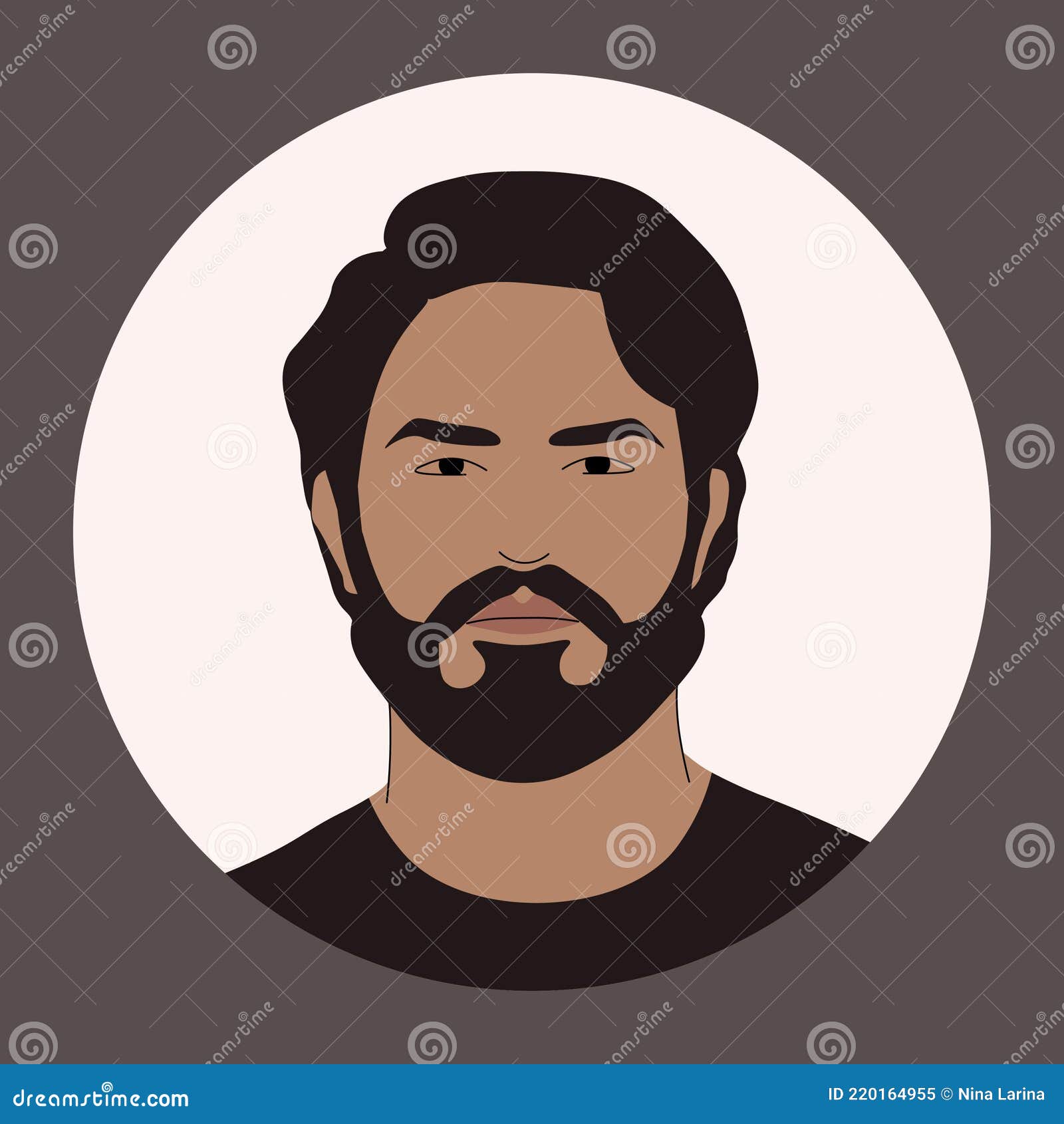 Vector Avatar of a Brutal Bearded Man Stock Vector - Illustration of ...