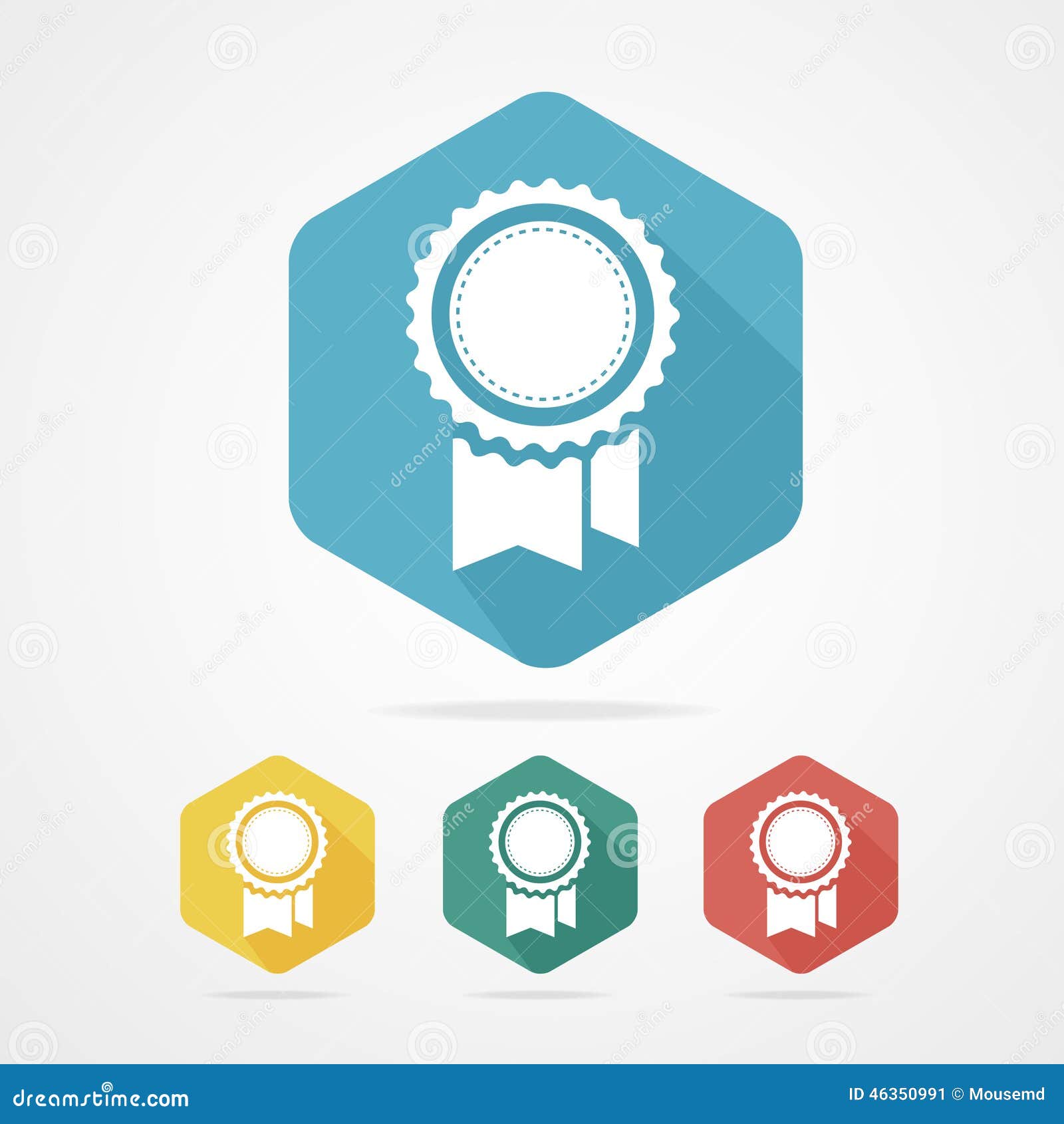 Vector Award Icon Flat Style with Long Shadow. Stock Vector ...