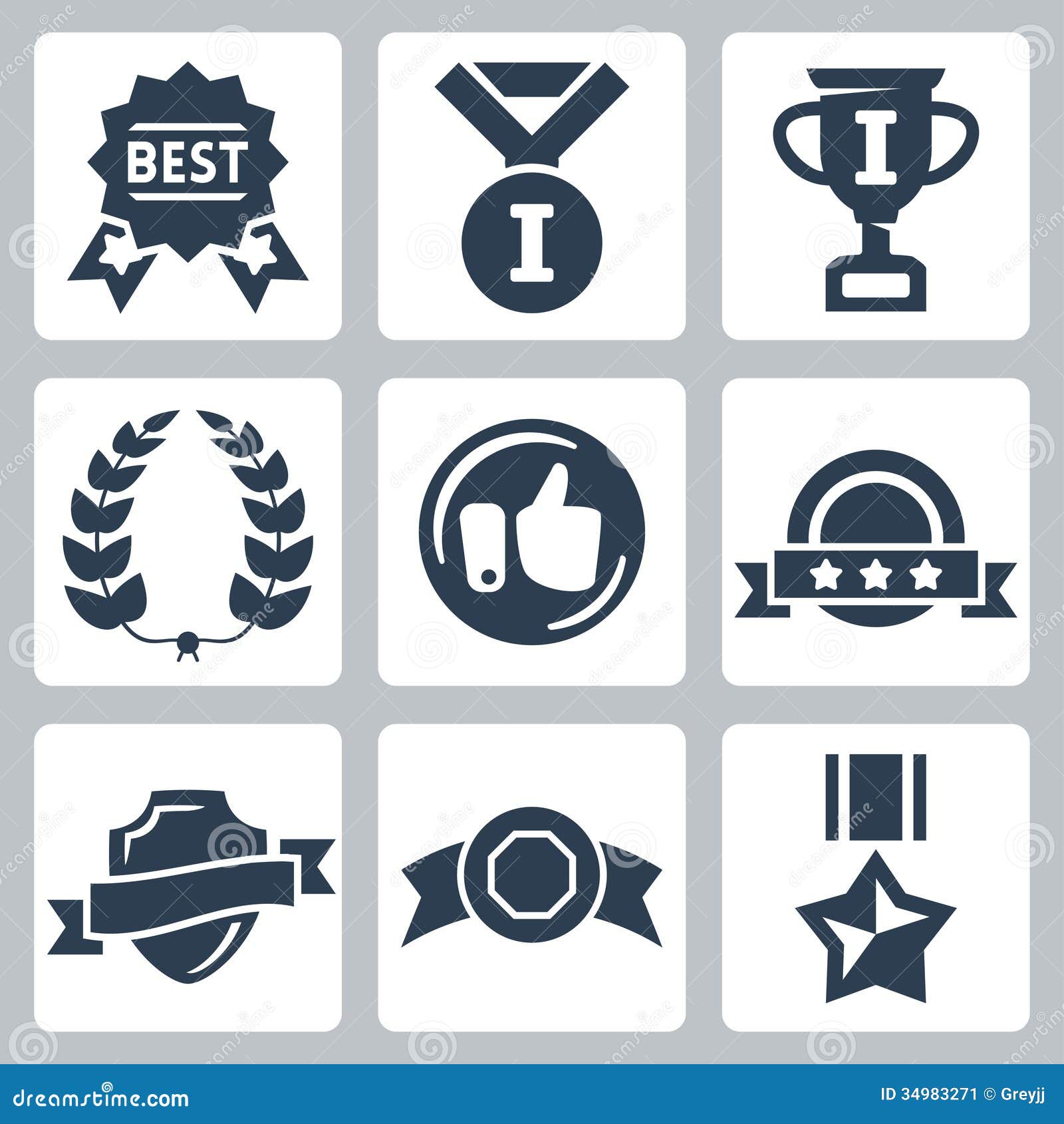 Vector awards icons set stock vector. Illustration of emblem - 34983271