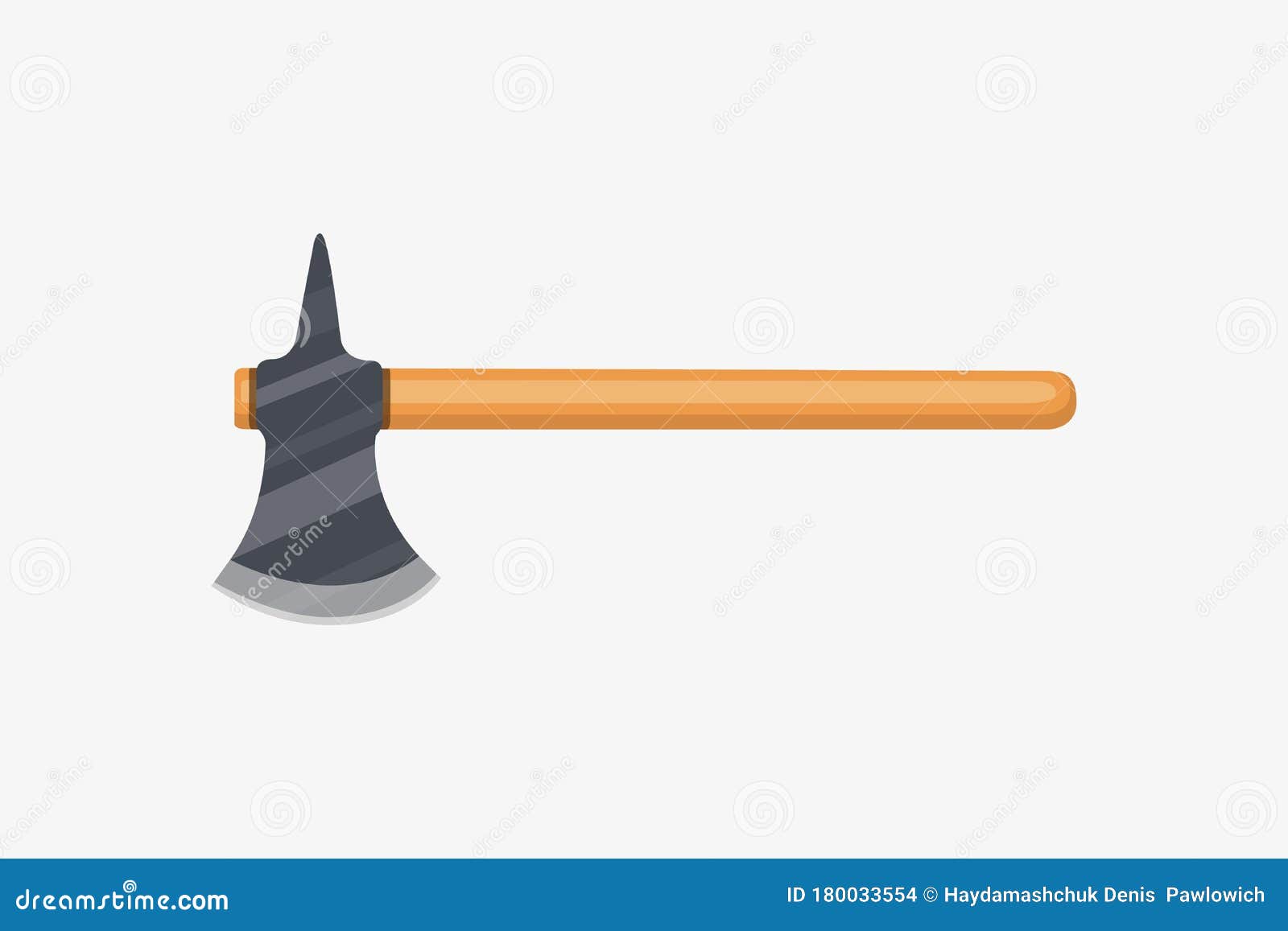 Vector Ax in Cartoon Flat Style Isolated on White. Stock Vector ...