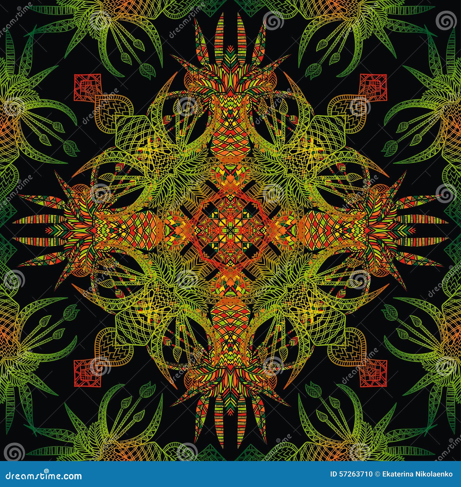 Vector Aztec Geometric Seamless Pattern. Background with a Latin ...