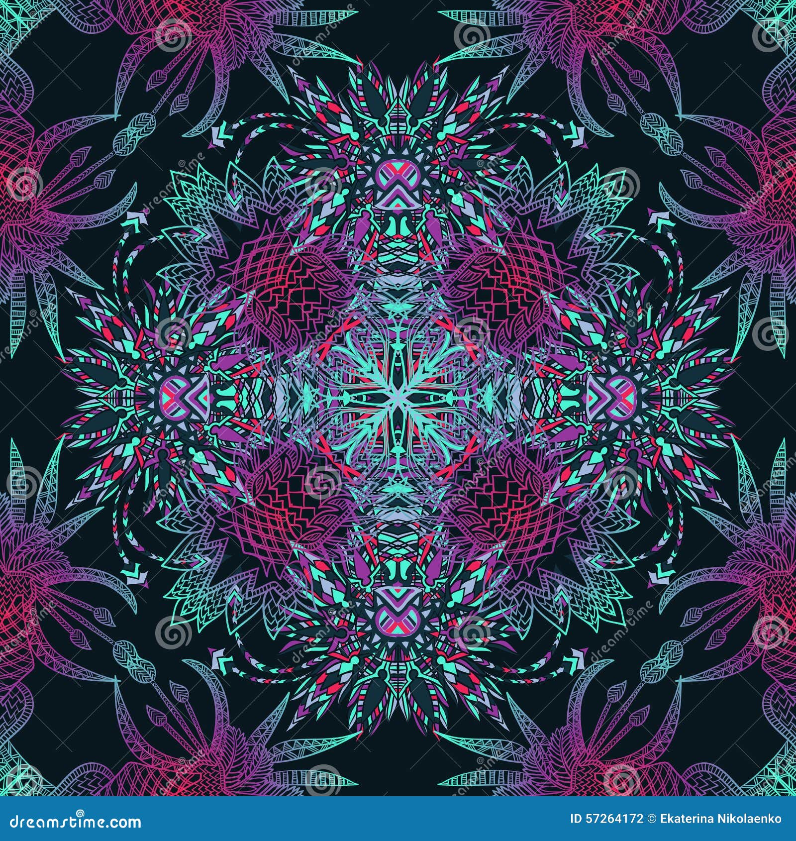 Vector Aztec Geometric Seamless Pattern. Background with a Latin ...