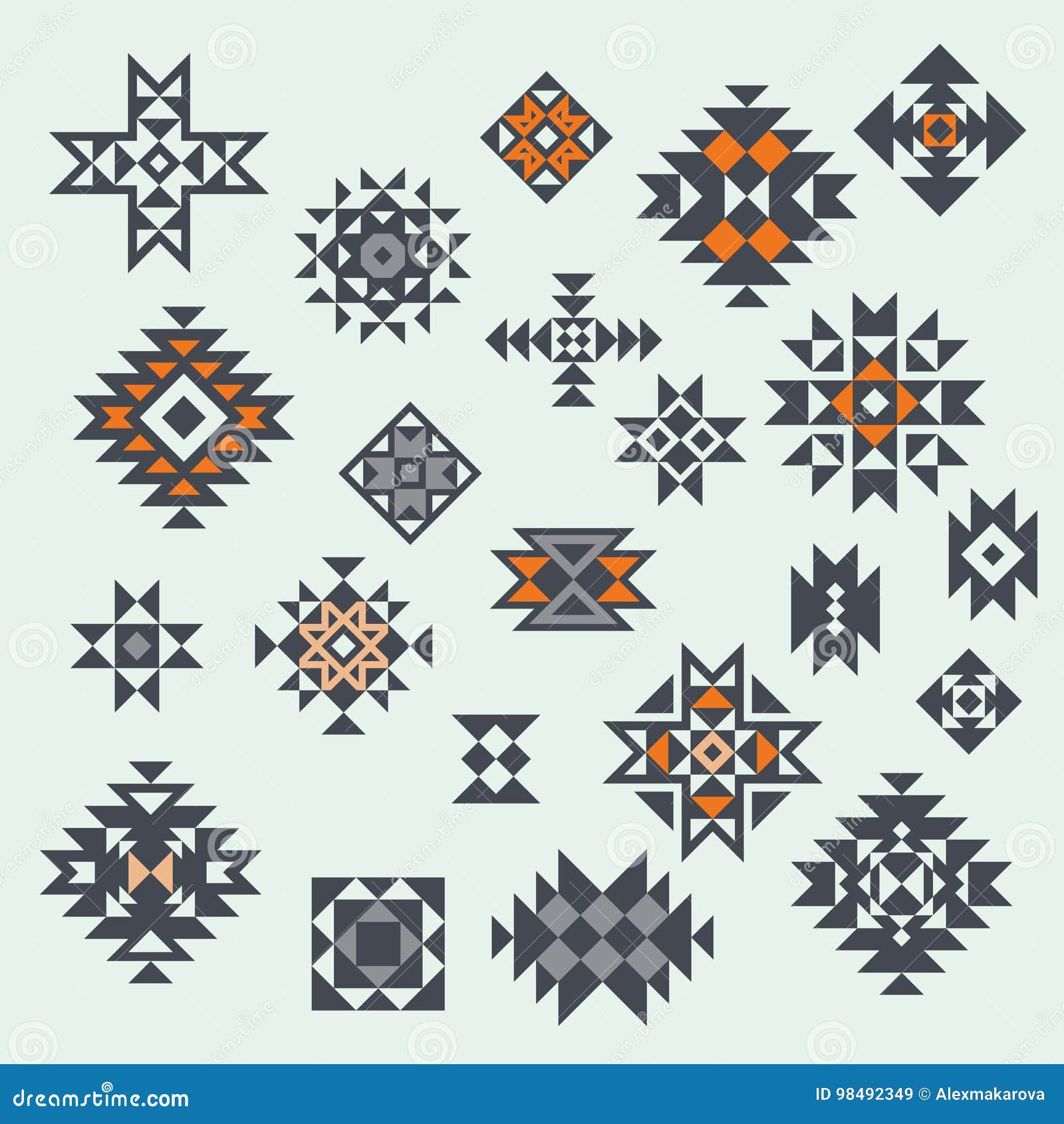 Vector Aztec Style Design Elements Stock Vector - Illustration of ...