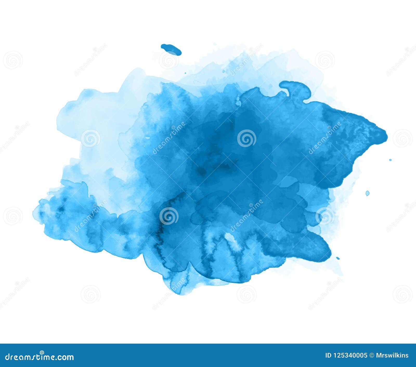 Vector Azul De La Mancha De La Acuarela Ilustración del Vector ...